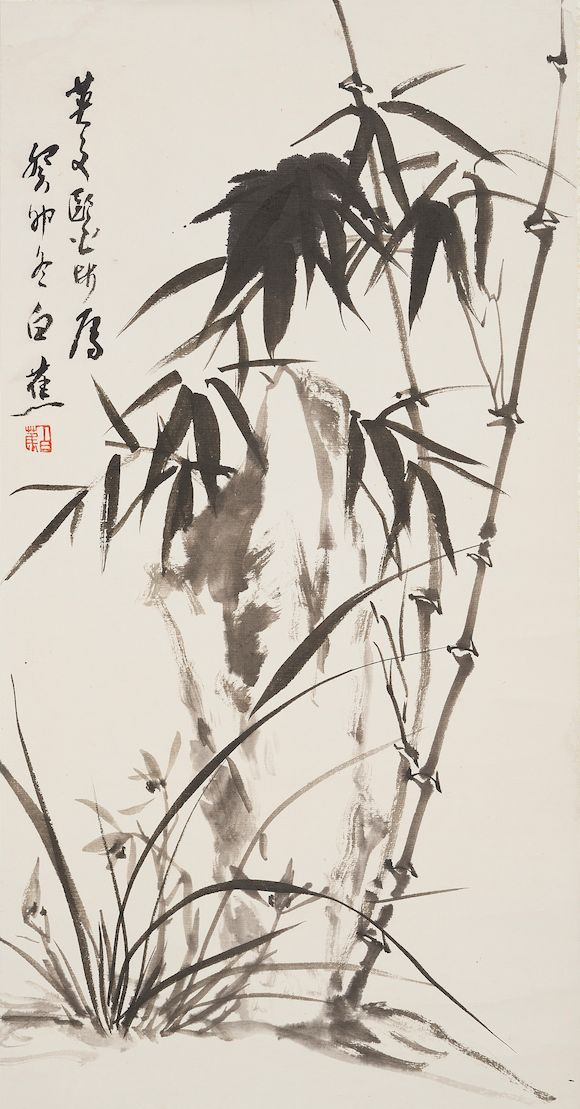 Bonhams : Bai Jiao (1907 - 1969) Orchid and Bamboo