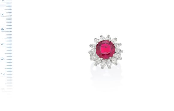Bonhams : A ruby and diamond ring, by Roca, and a pair of ruby and ...