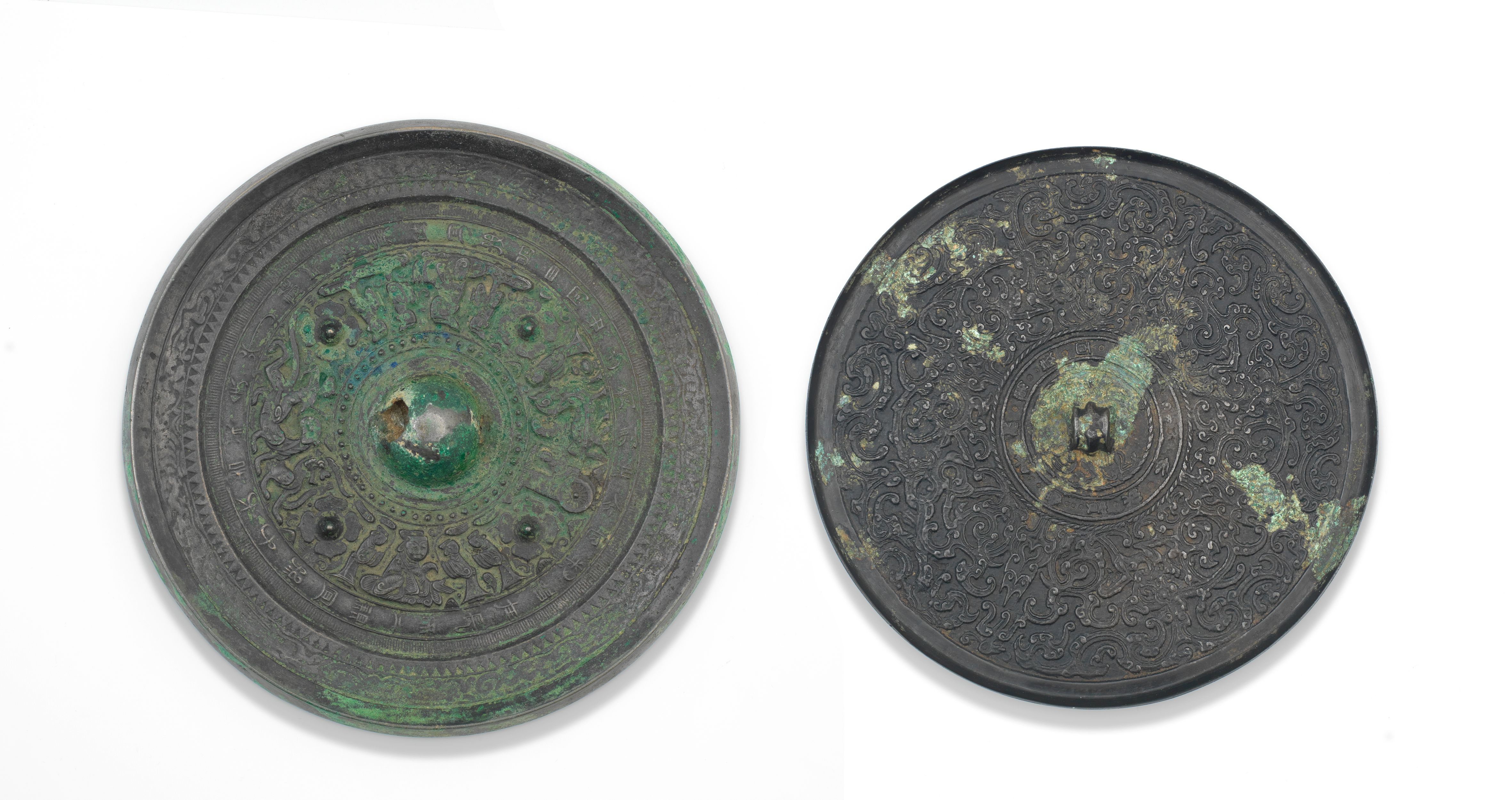 Bonhams : Two archaic bronze mirrors Western and Eastern Han Dynasty