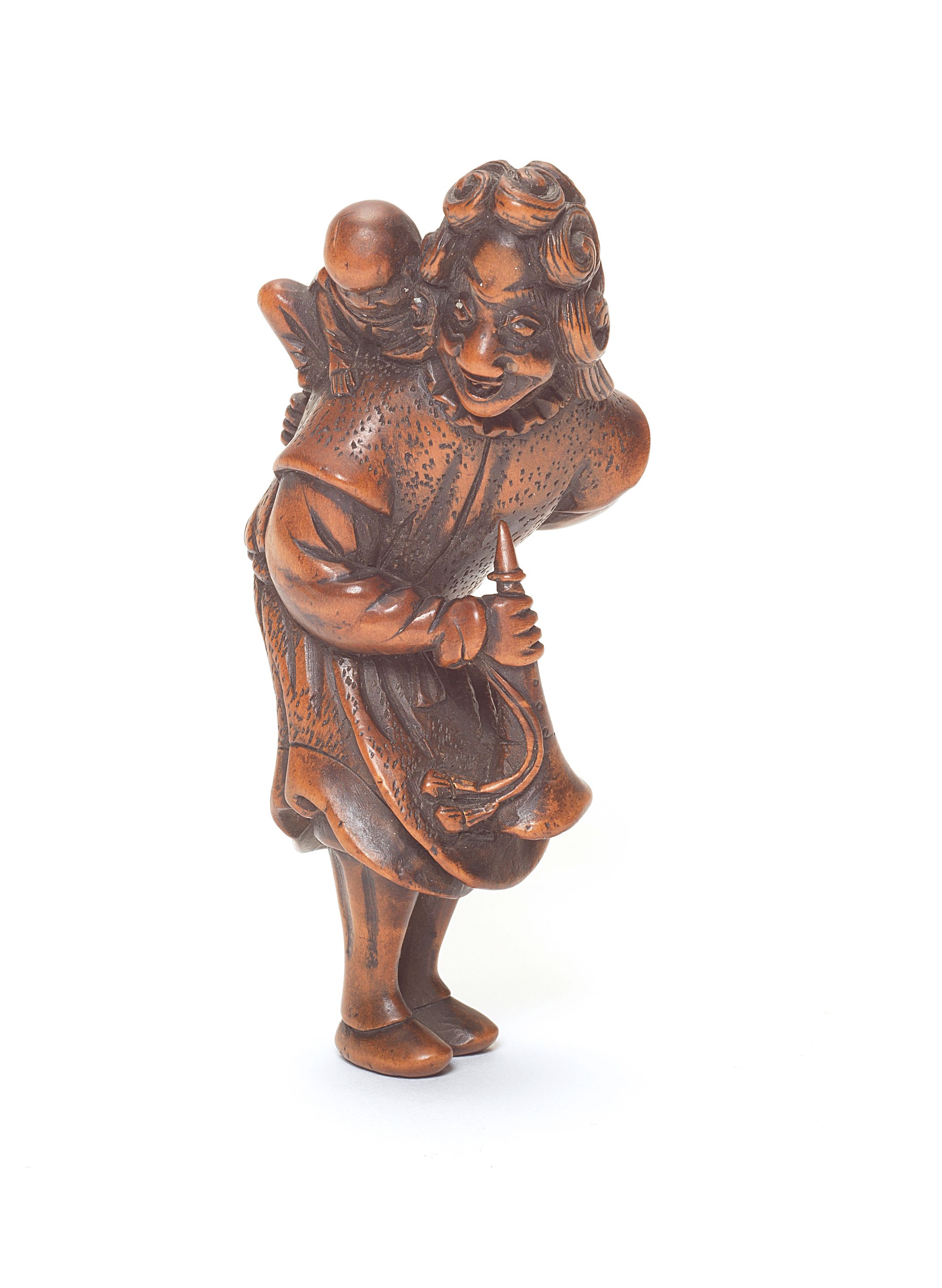 Bonhams : A wood netsuke of a Dutchman Edo Period