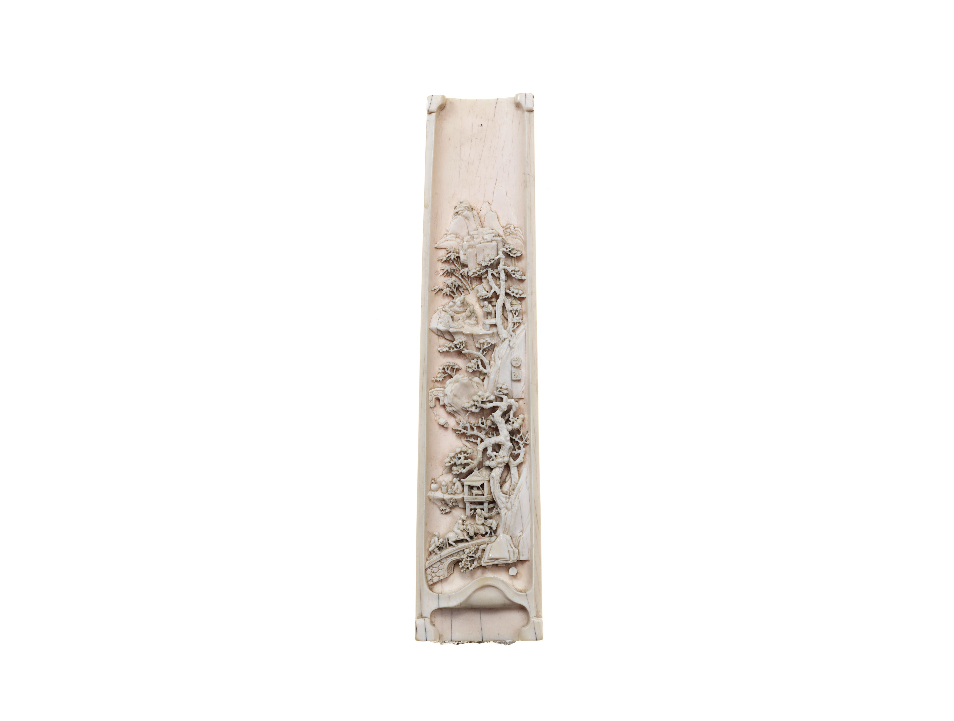 Bonhams : A carved ivory wrist rest 18th century
