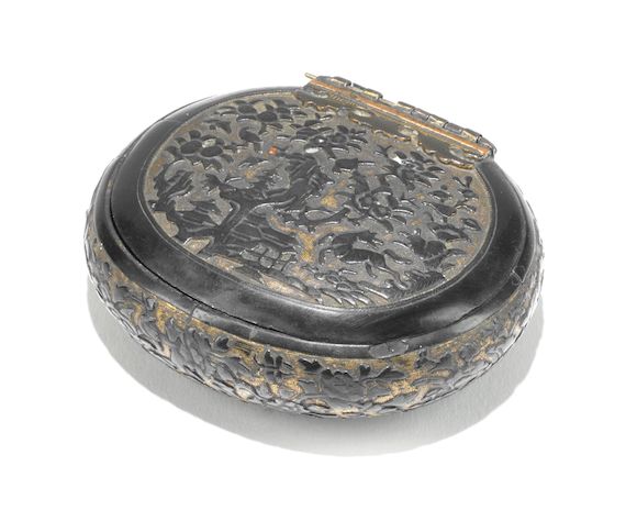 Bonhams : A parcel-gilt bronze 'Sawasa' tobacco box 17th/18th century