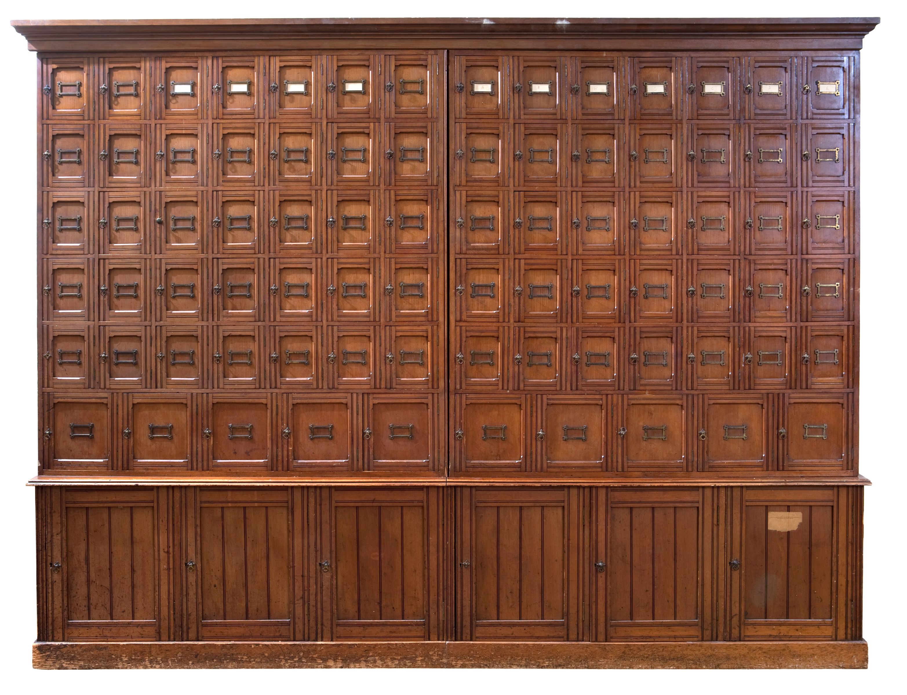 Bonhams : A late 19th century pine deed cabinet From the offices of a ...