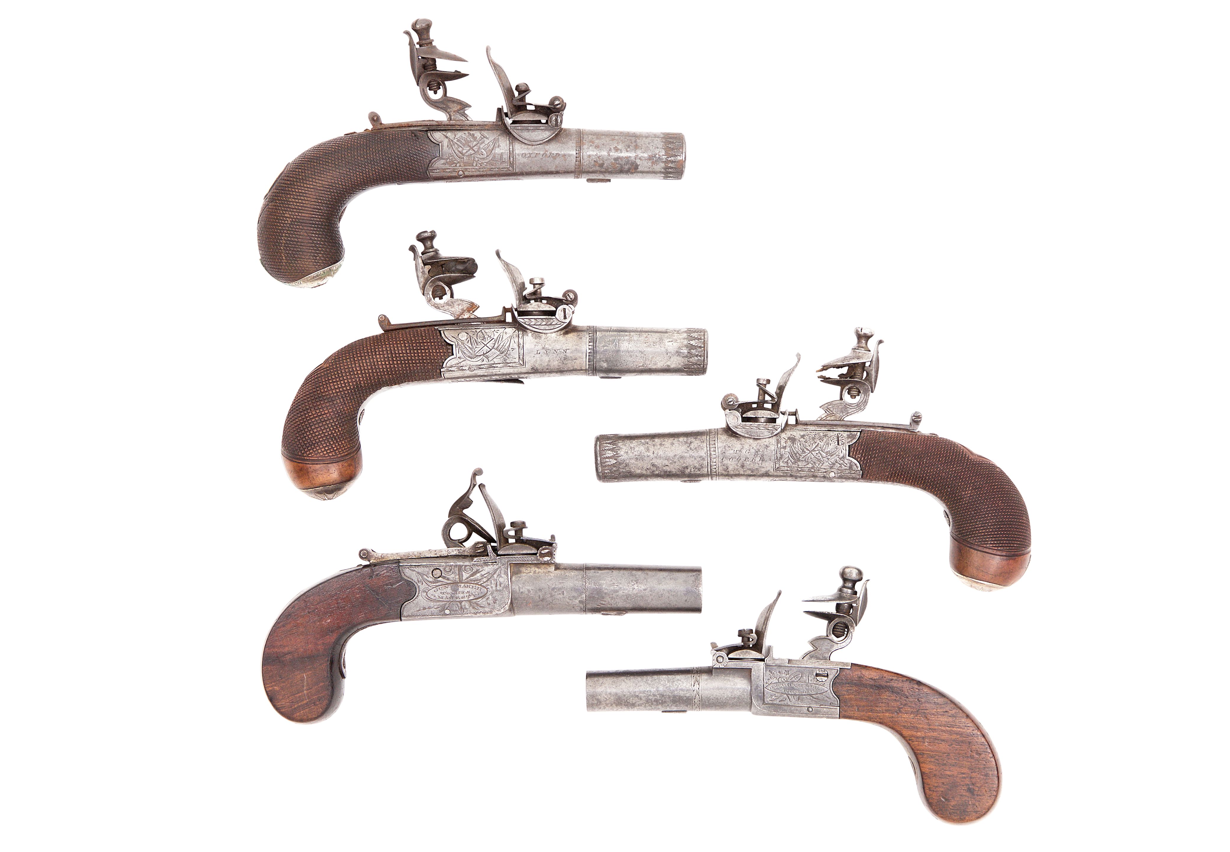 Bonhams : A 54-Bore Flintlock Box-Lock Pocket Pistol, And Another Of 40 ...