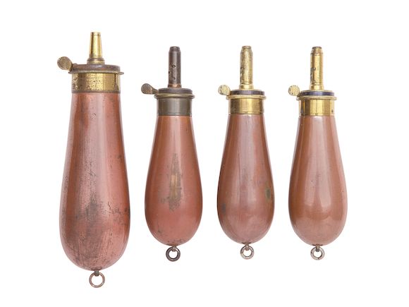 Bonhams : A Brass-Mounted Powder-Flask For Percussion Revolvers