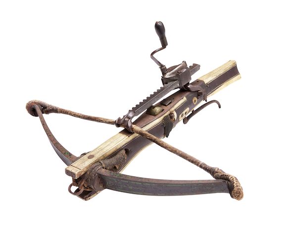 Bonhams : A Large German Sporting Crossbow And Cranequin