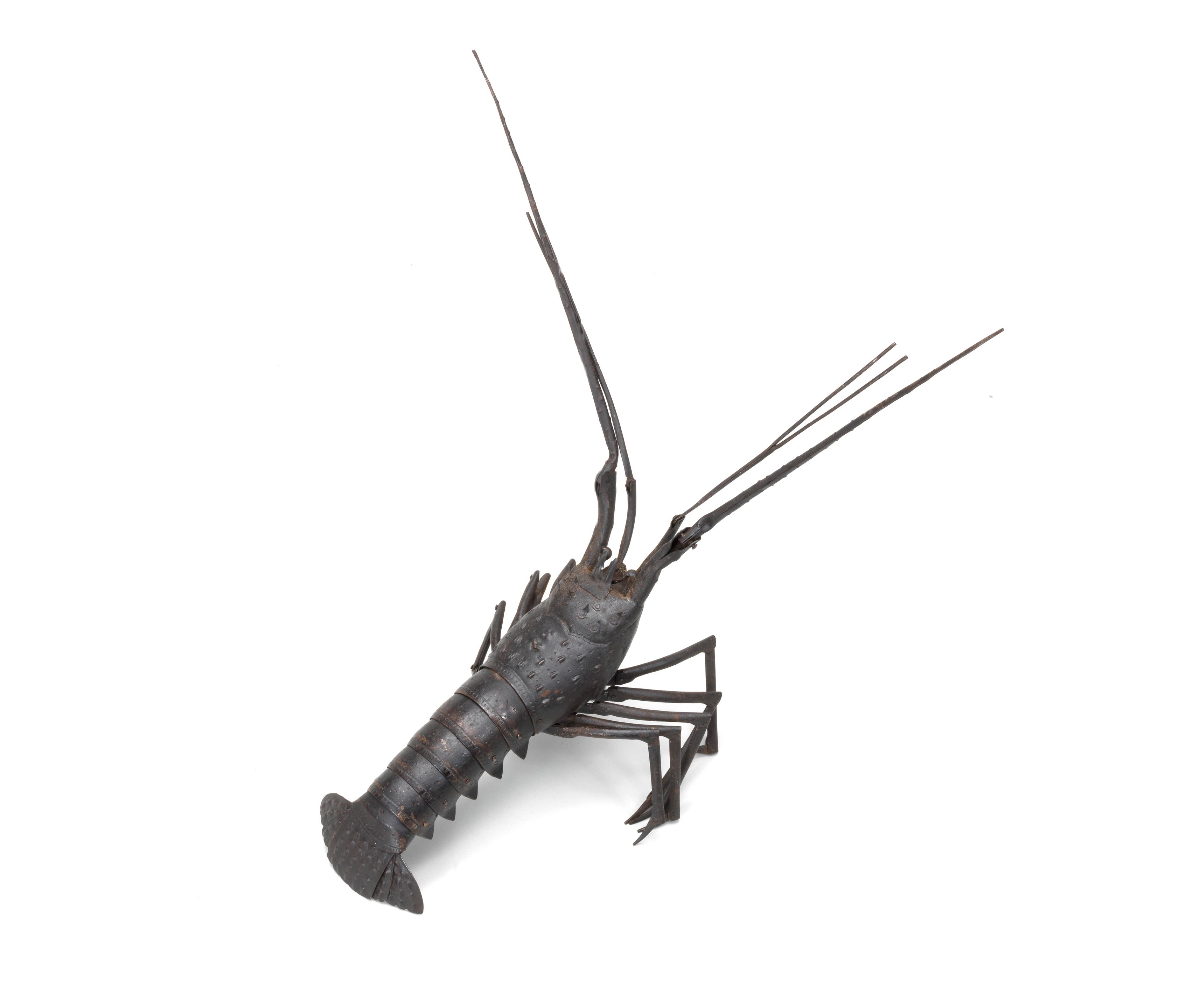 Bonhams : An articulated iron model of a spiny lobster By the Myochin workshop, Meiji (1868-1912 ...