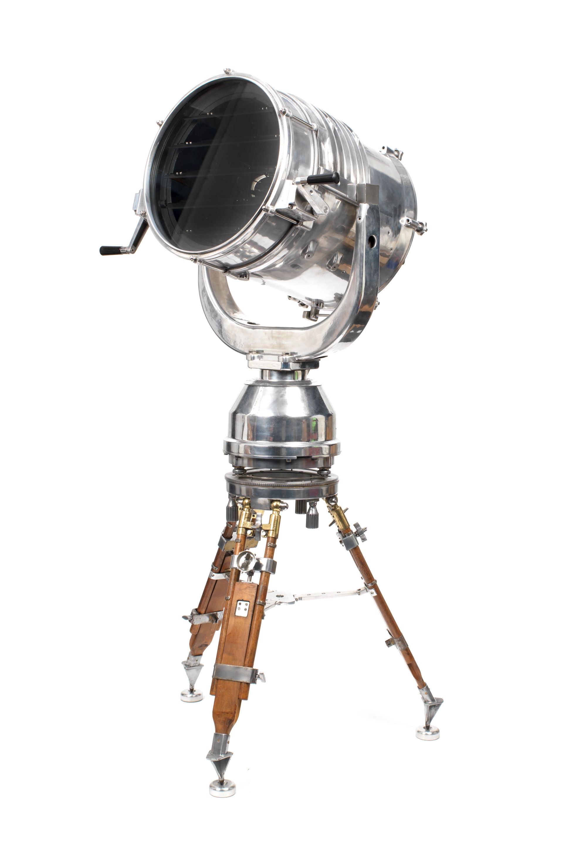 A large tripod-mounted IBAK searchlight with Aldis signal, German, 1988 ...