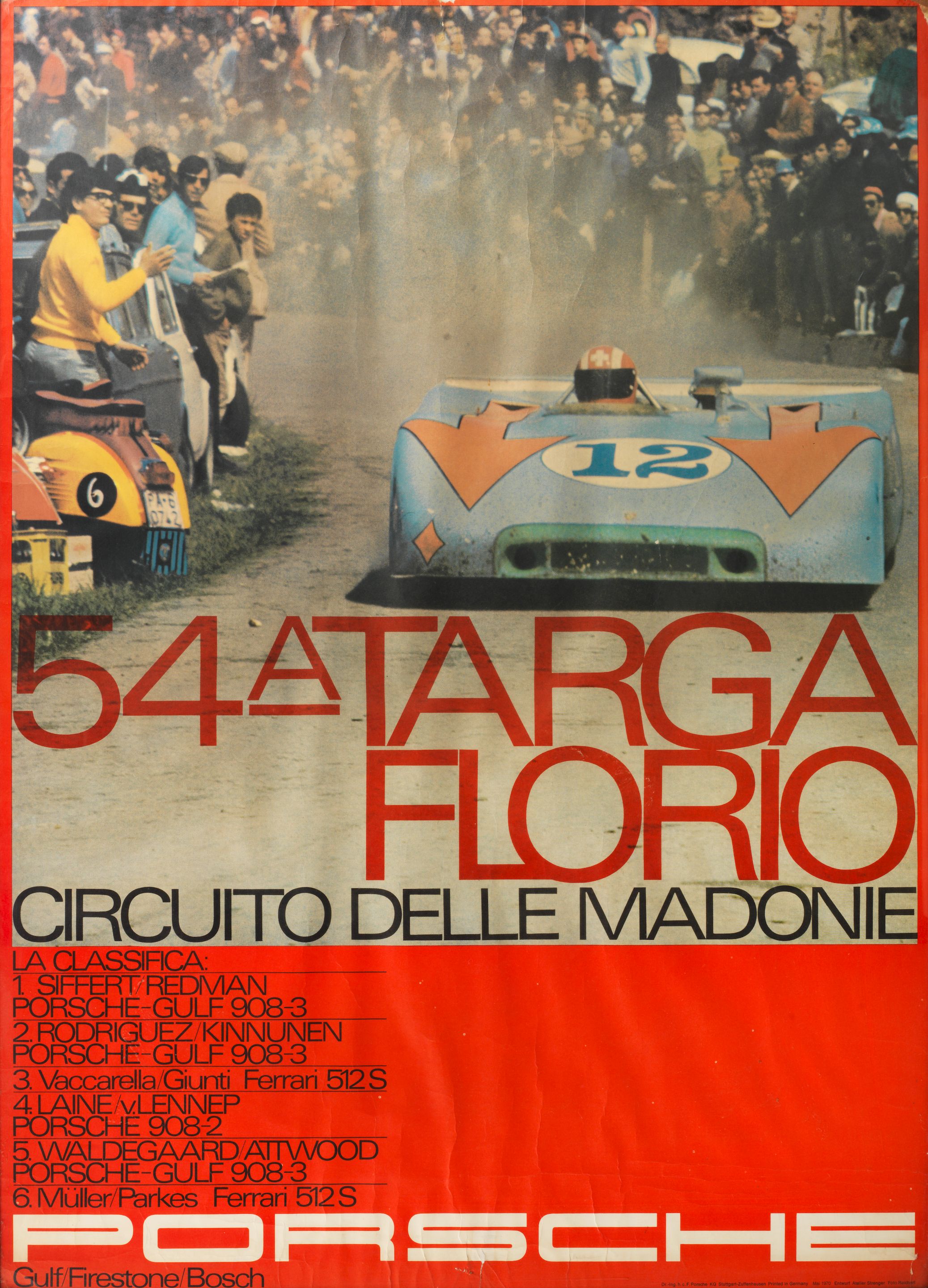 Bonhams Cars : Three framed 1970 Porsche endurance race posters, ((3))