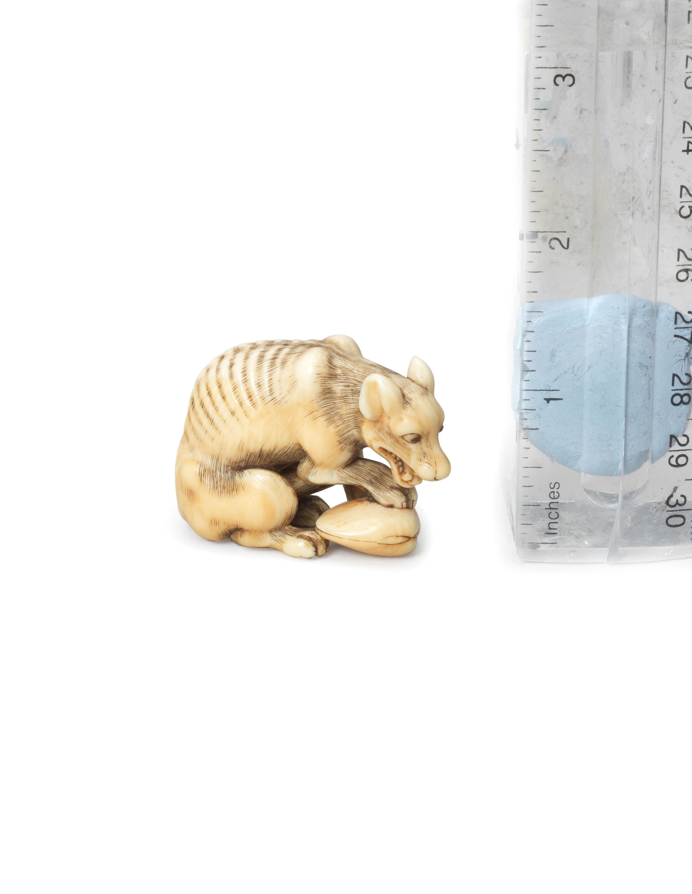 Bonhams : An ivory netsuke of a wolf By Tomotada, Kyoto, Edo period ...