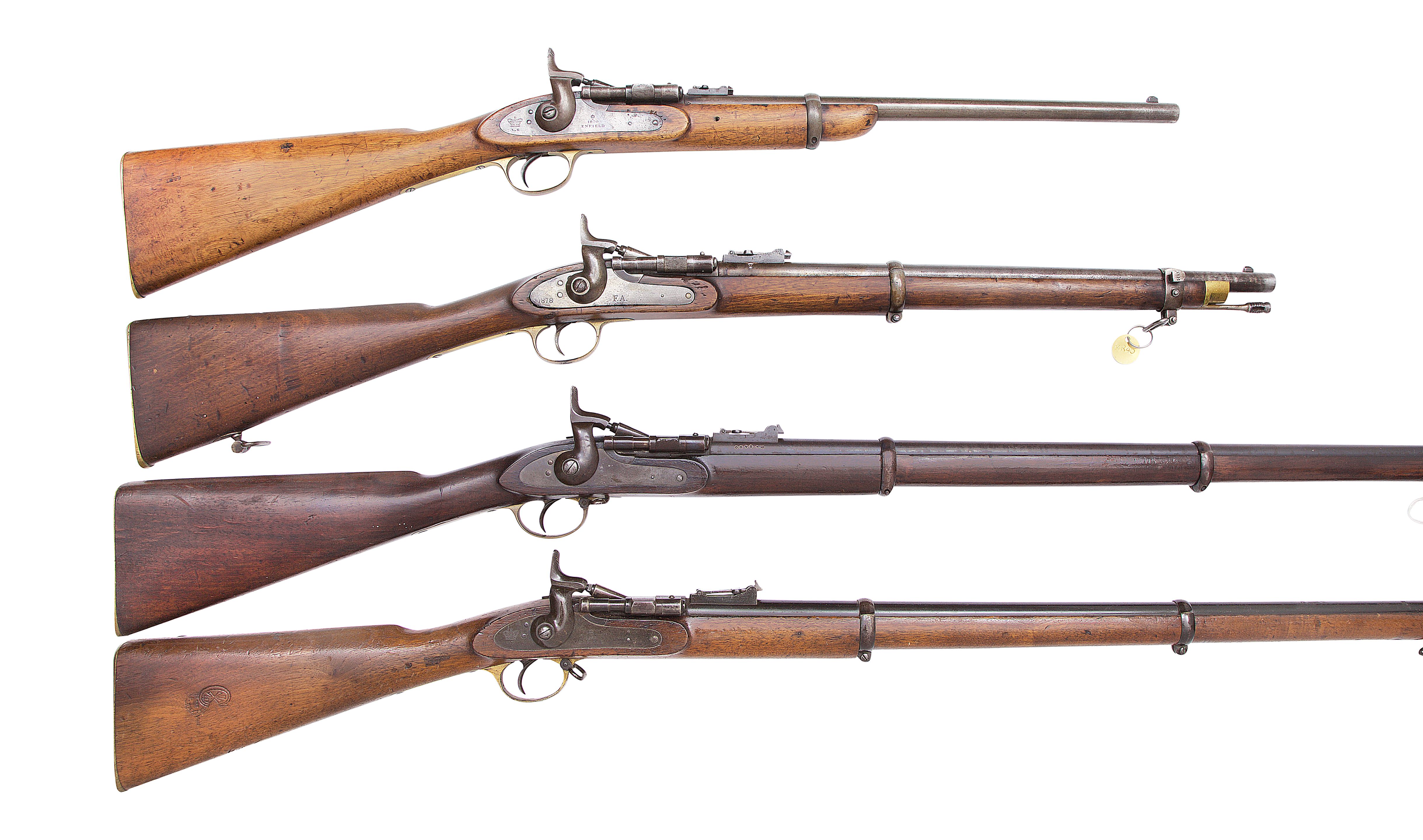 Enfield Snider action three band rifle - auctions & price archive
