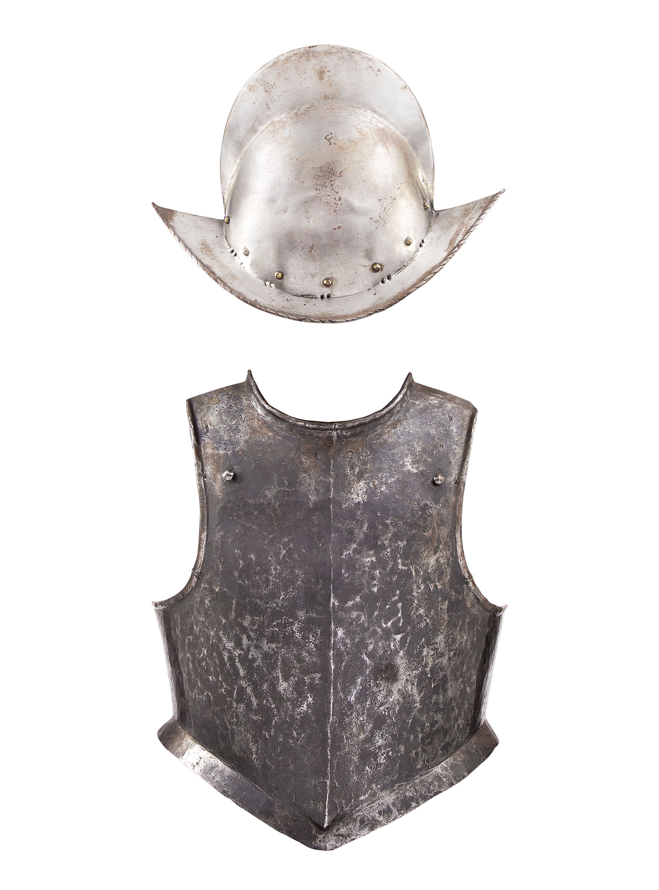 An English Civil War Period Shot-Proof Breast-Plate, A Comb Morion In ...