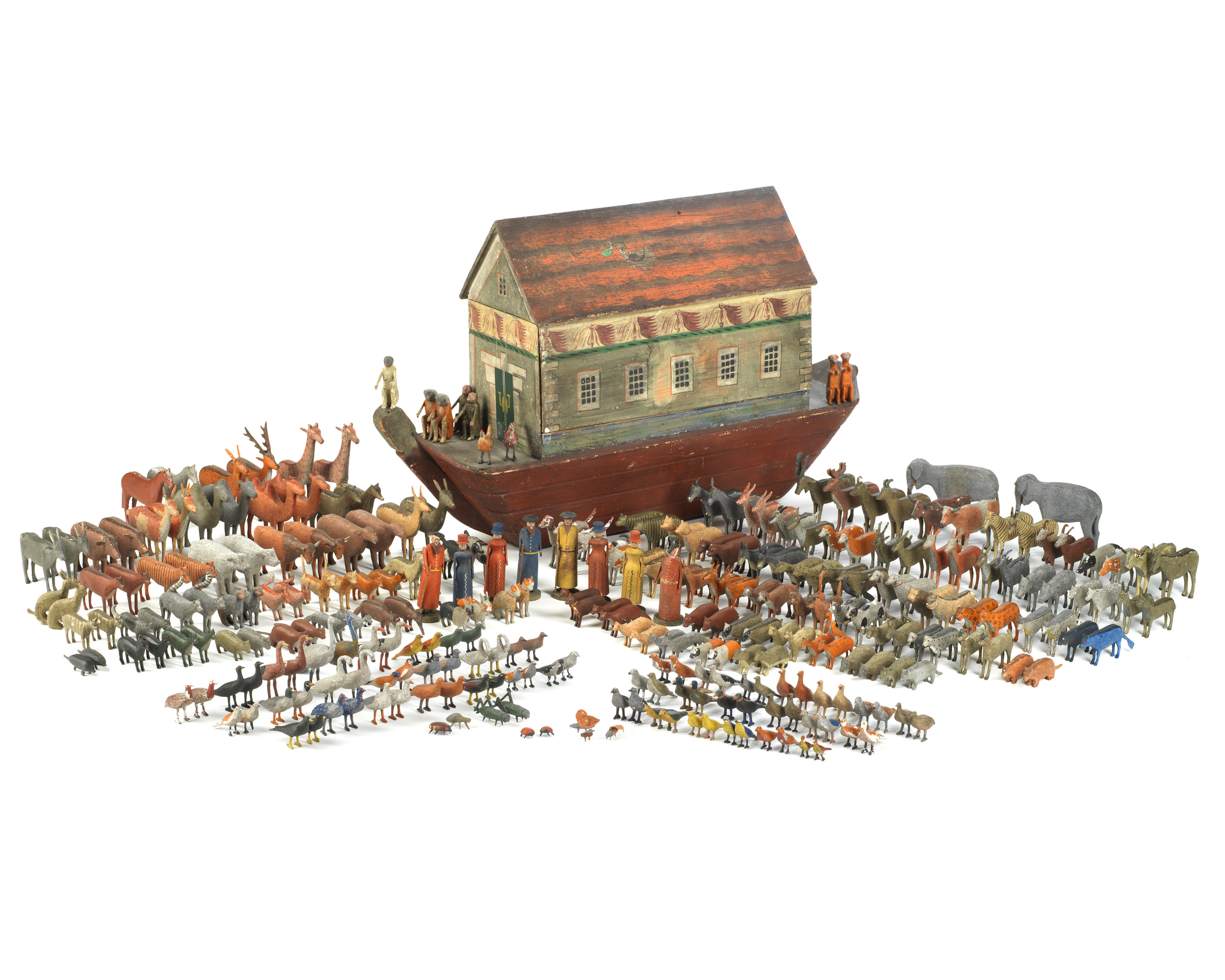 Bonhams : A large and charming mid-19th century painted Noah's Ark with ...