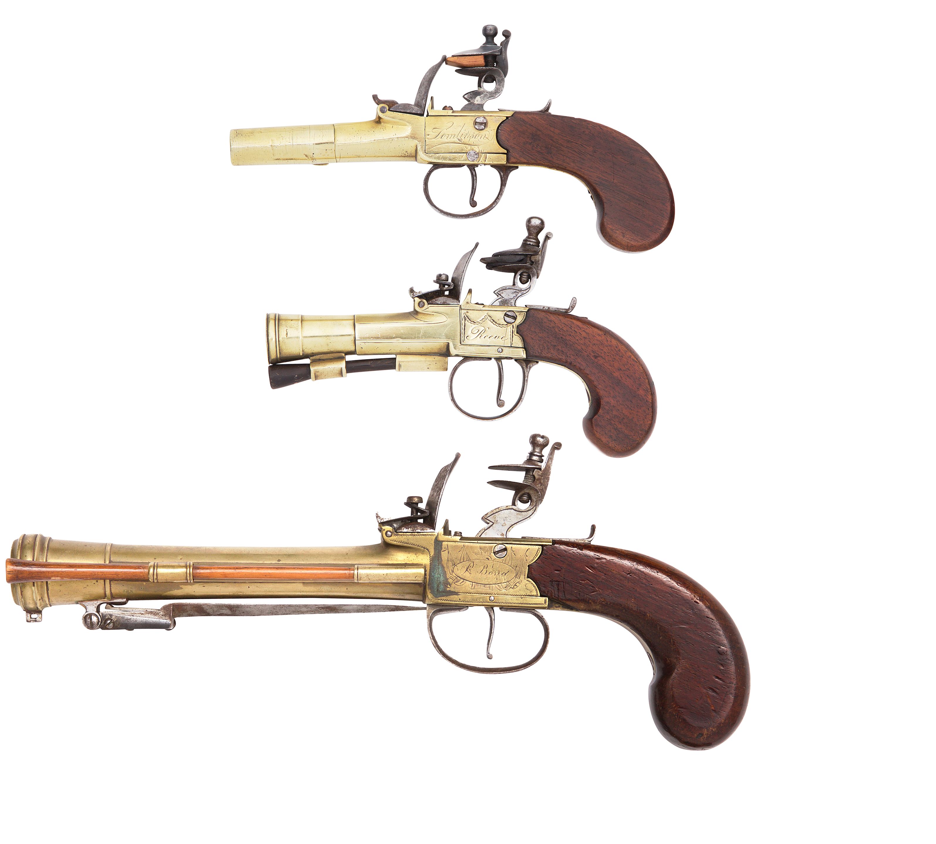 Brass Box Lock Flintlock Pistol - auctions & price archive