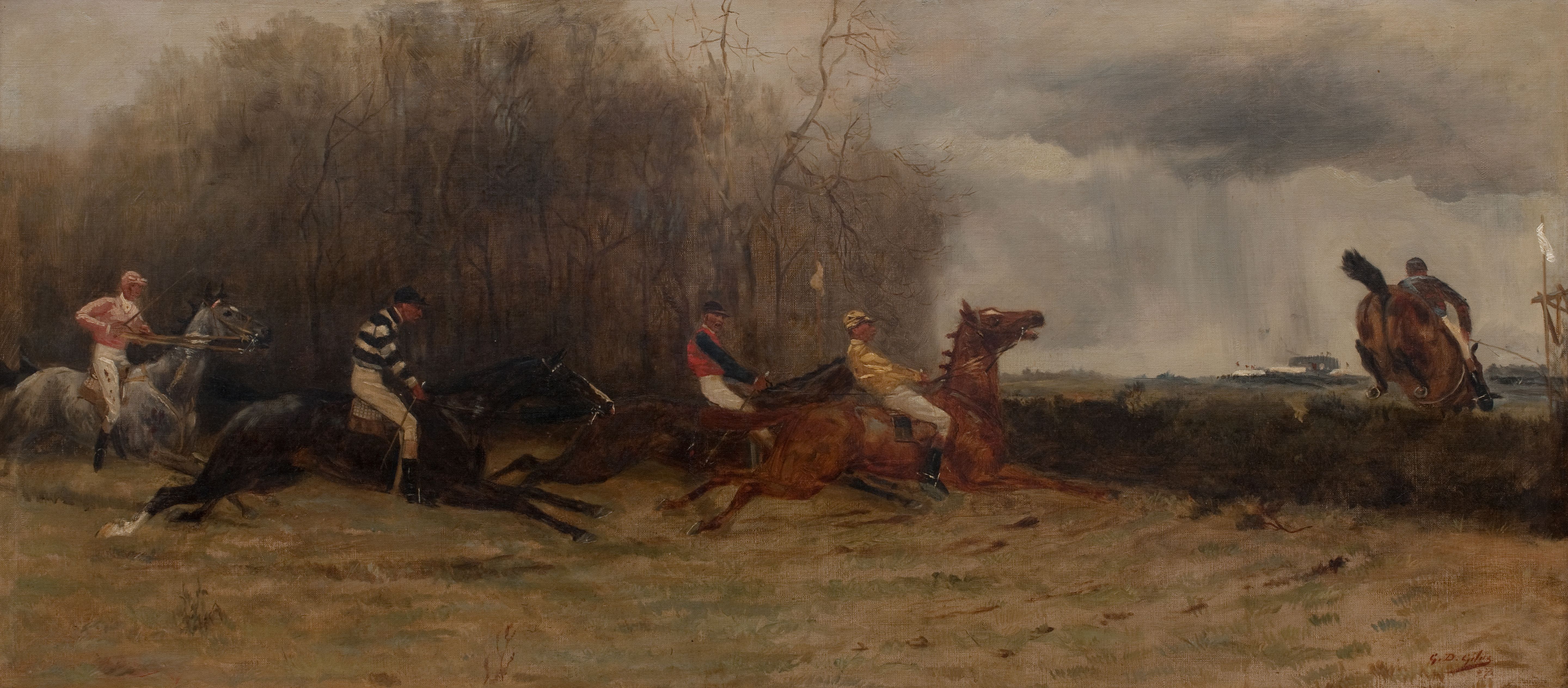 Bonhams : Godfrey Douglas Giles (British, 1857-1923) Point to point