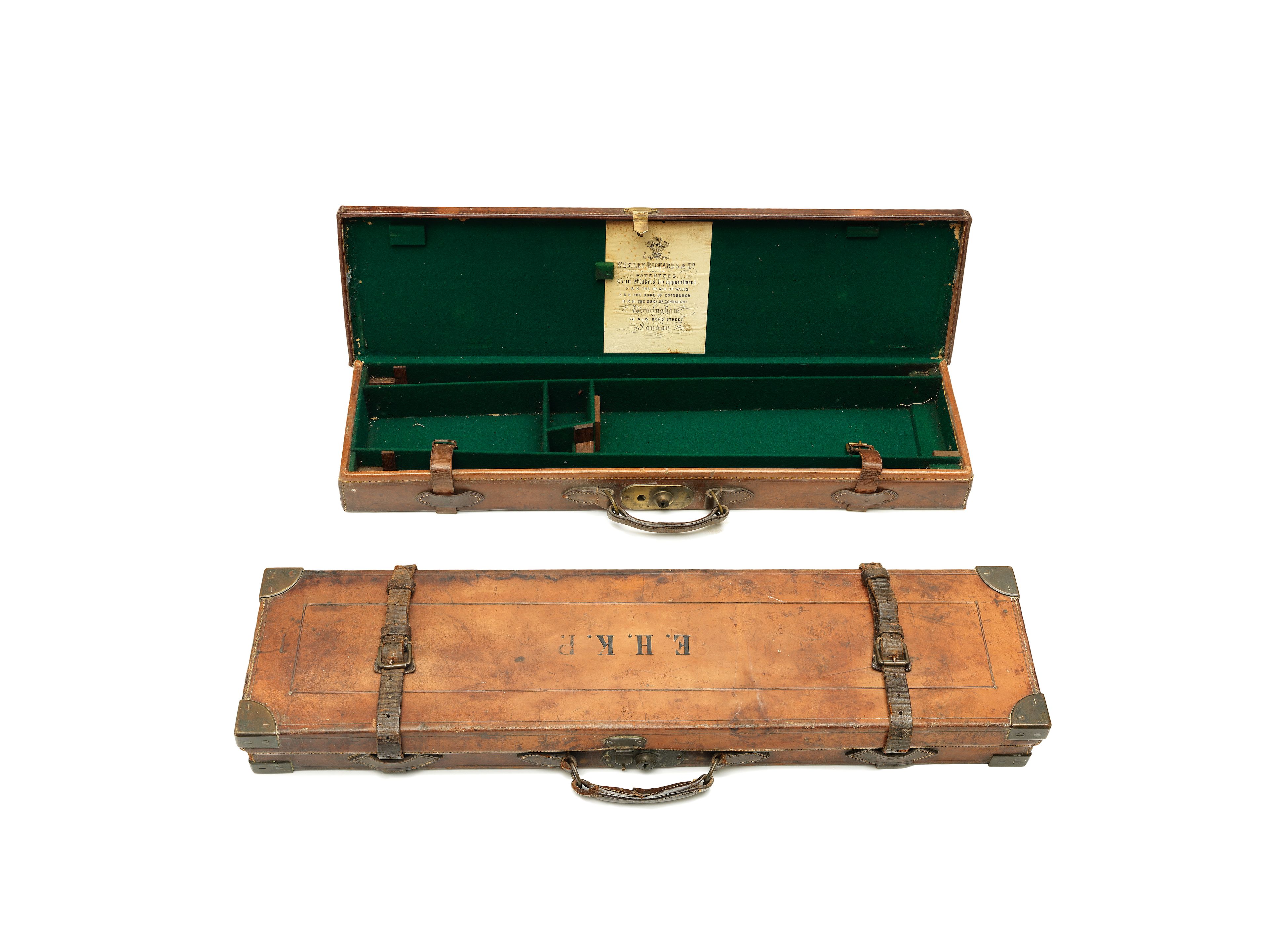 Bonhams : A Westley Richards leather rook-rifle case and a brass ...