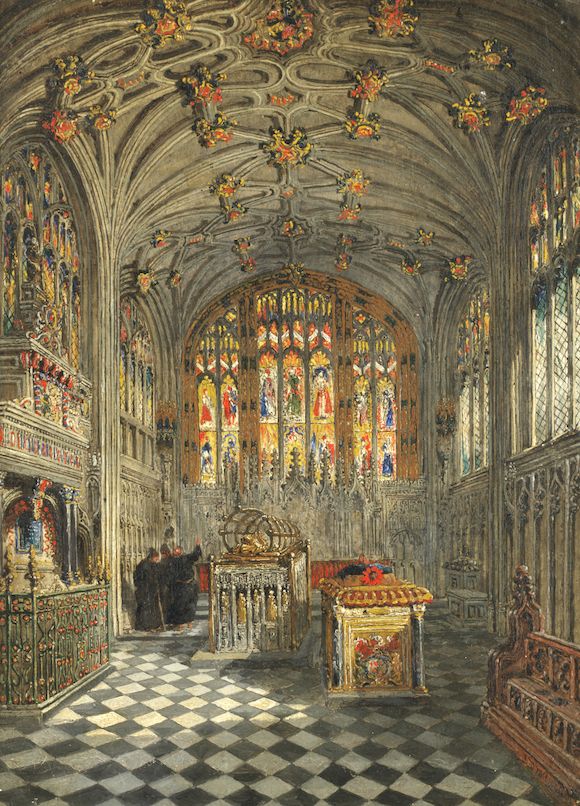 Bonhams : Joseph Murray Ince (British, 1806-1859) Beauchamp chapel ...