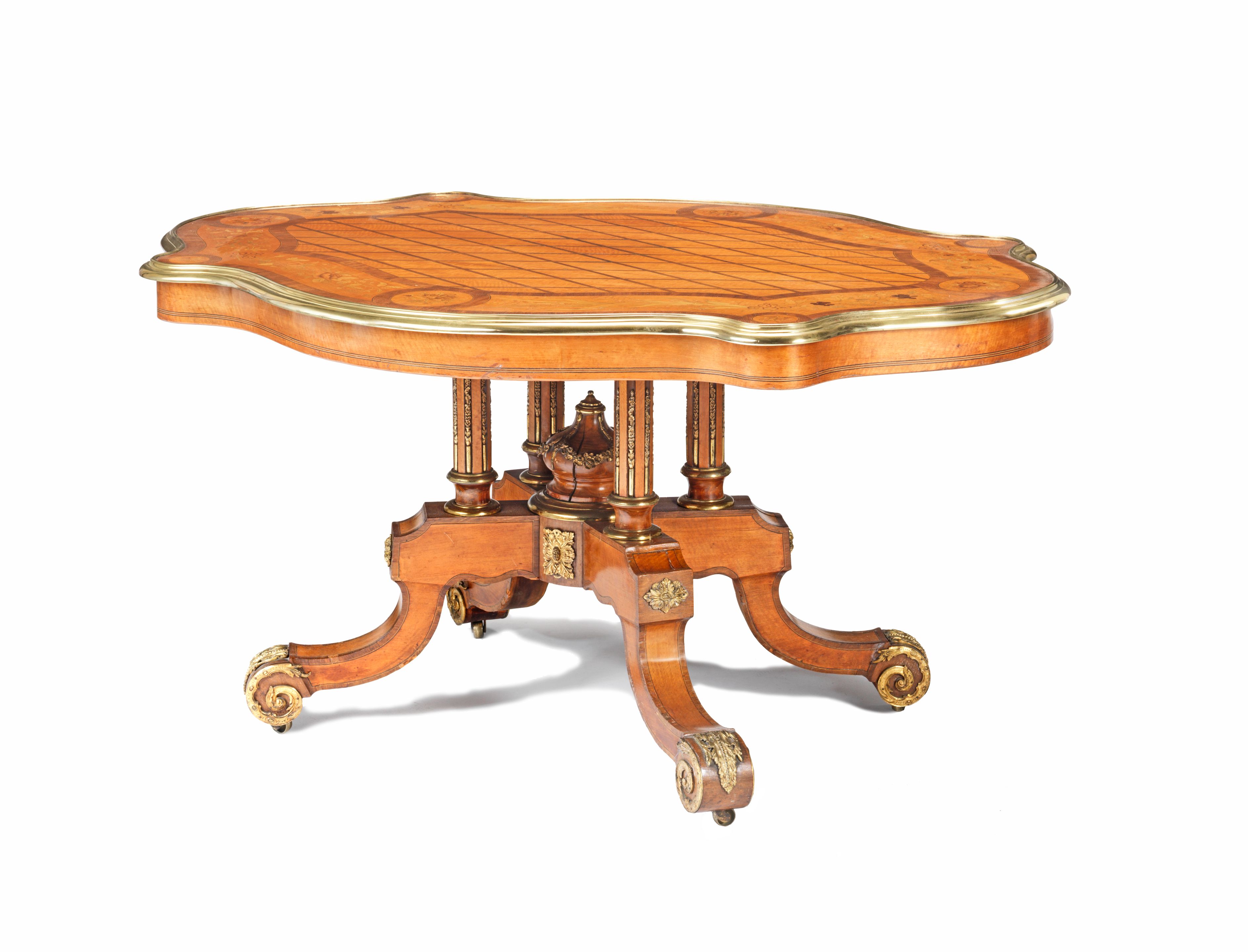 Bonhams : A mid Victorian gilt bronze and brass mounted satinwood ...