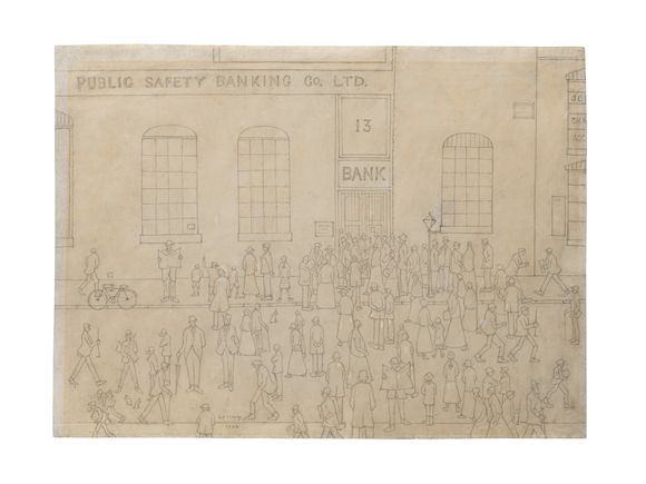 Bonhams : Laurence Stephen Lowry R.A. (British, 1887-1976) Bank Failure ...