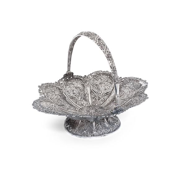 Bonhams : A Russian silver filigree basket maker's mark 'TP', Moscow ...