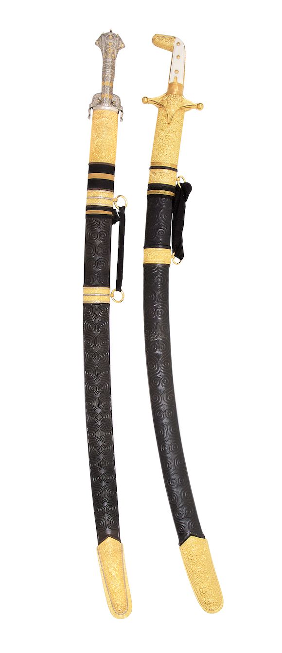 Bonhams : A Modern Arabian Gold- And Silver-Mounted Sabre