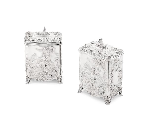 Bonhams : A pair of Victorian silver tea caddies by George Fox, London ...