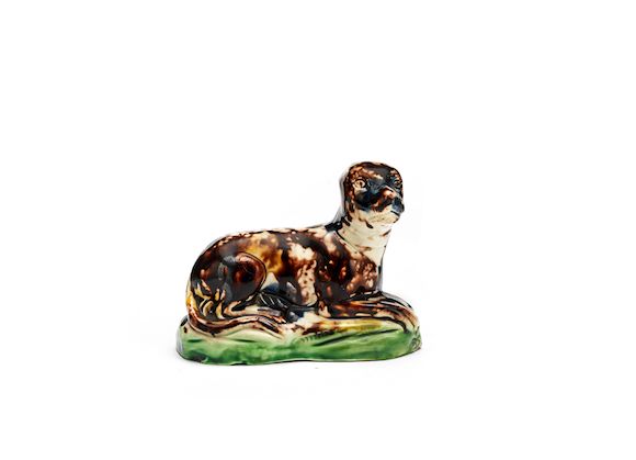 Bonhams : A Whieldon type model of a dog, circa 1770-80