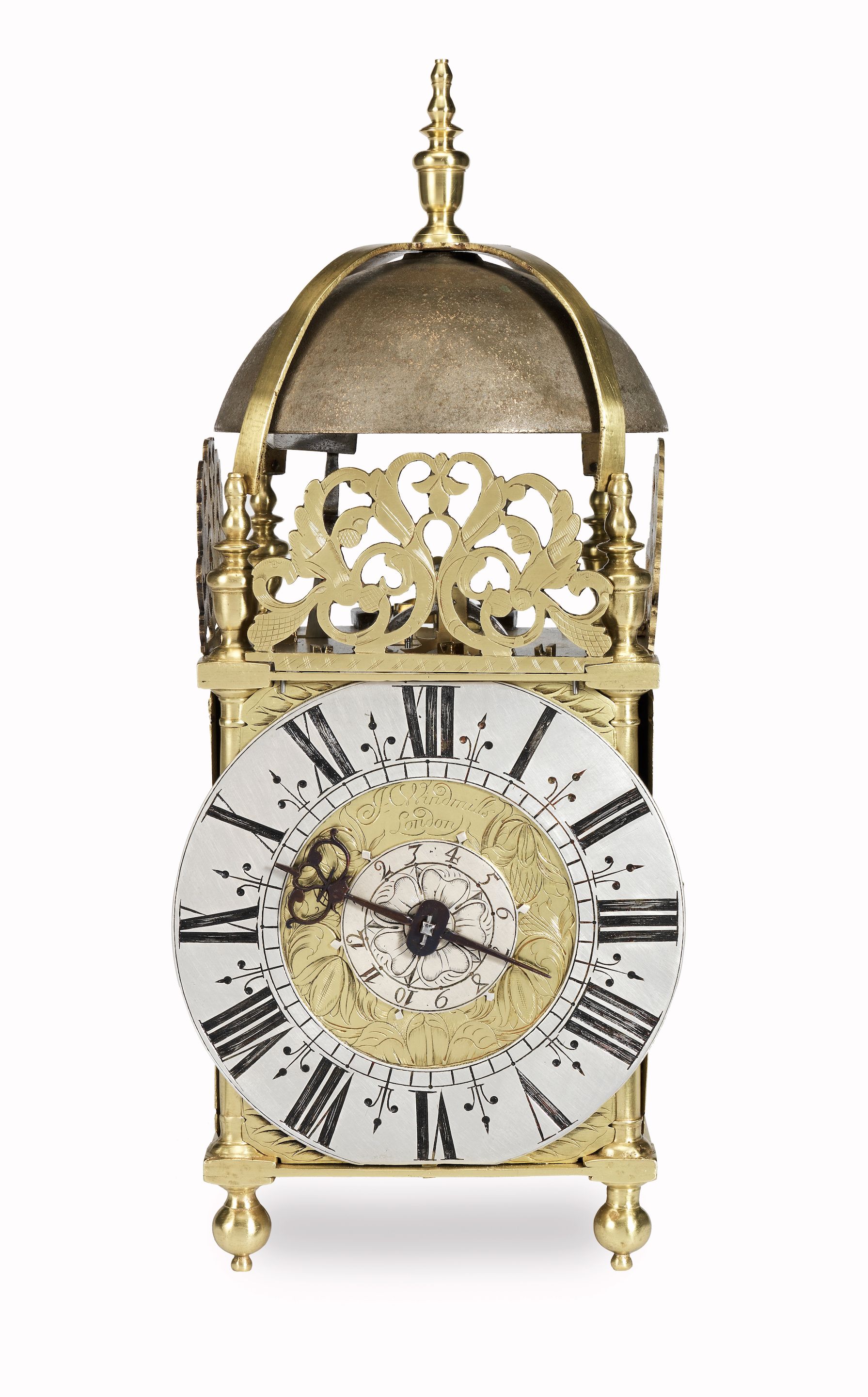 Bonhams : A fine late 17th century brass lantern clock previously with ...
