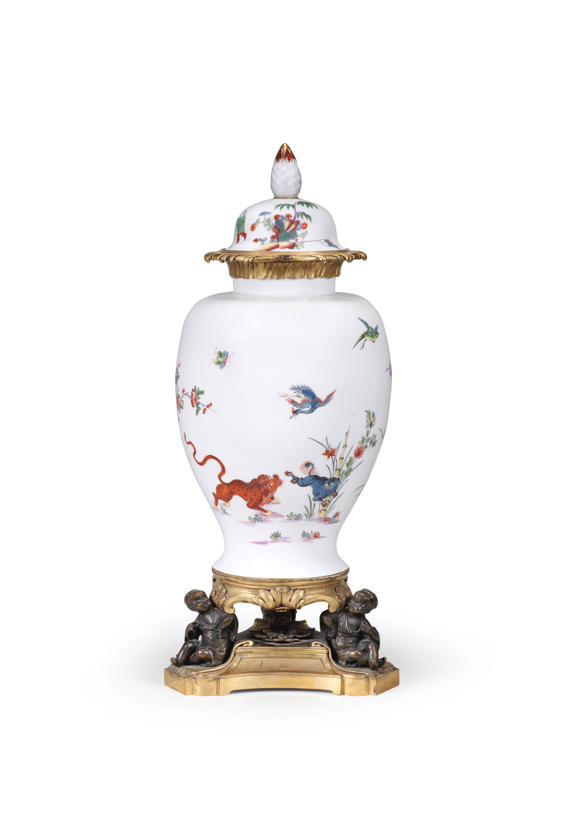 Bonhams : A rare gilt-metal-mounted Meissen Augustus Rex vase, circa 1730