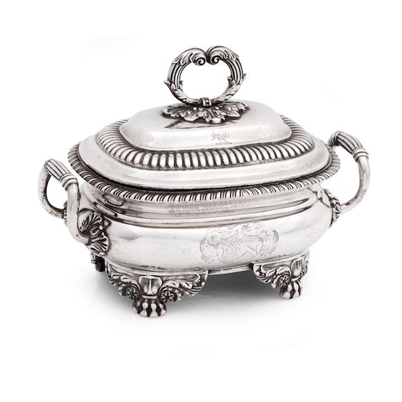 Bonhams : A George III silver sauce tureen by Thomas Robins, London 1817