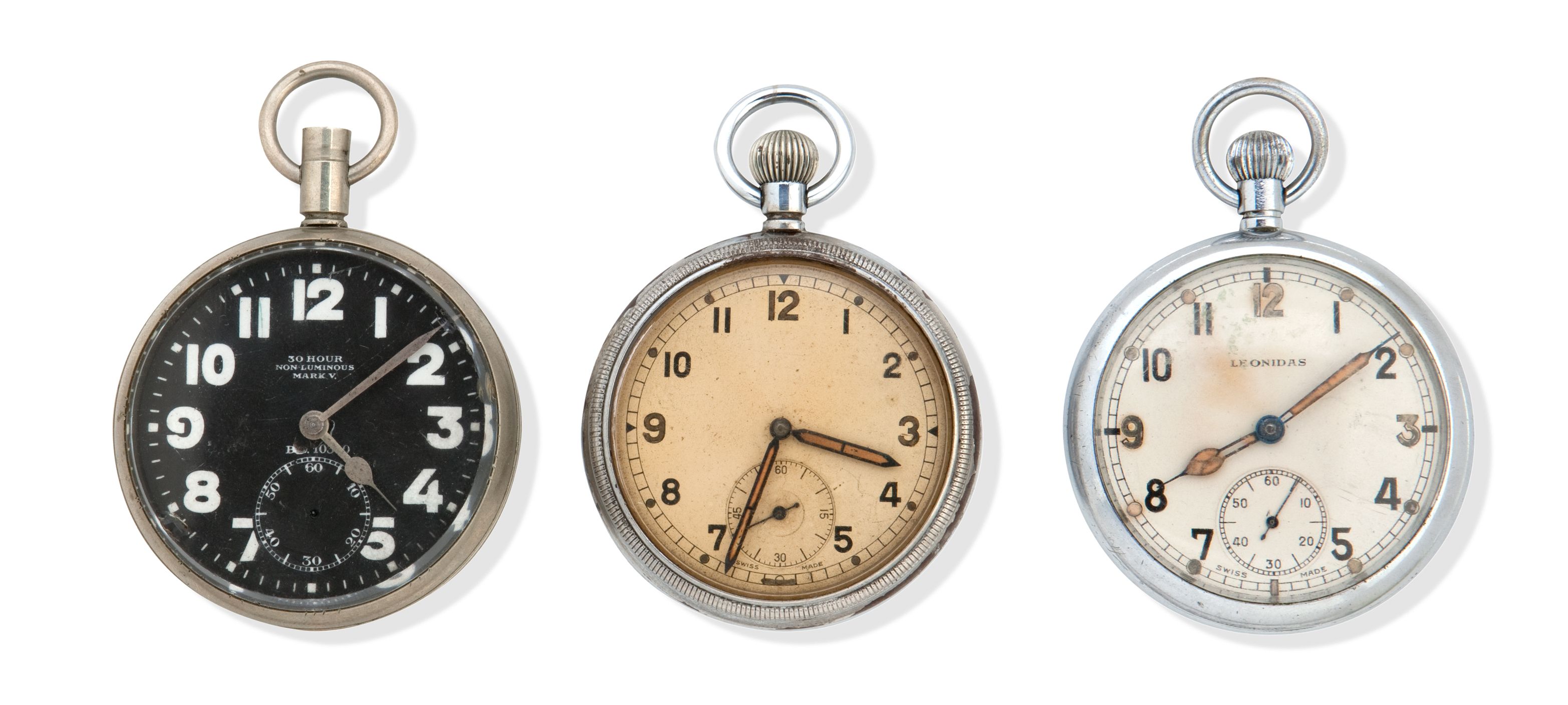 Bonhams : A group of six british military pocket watches