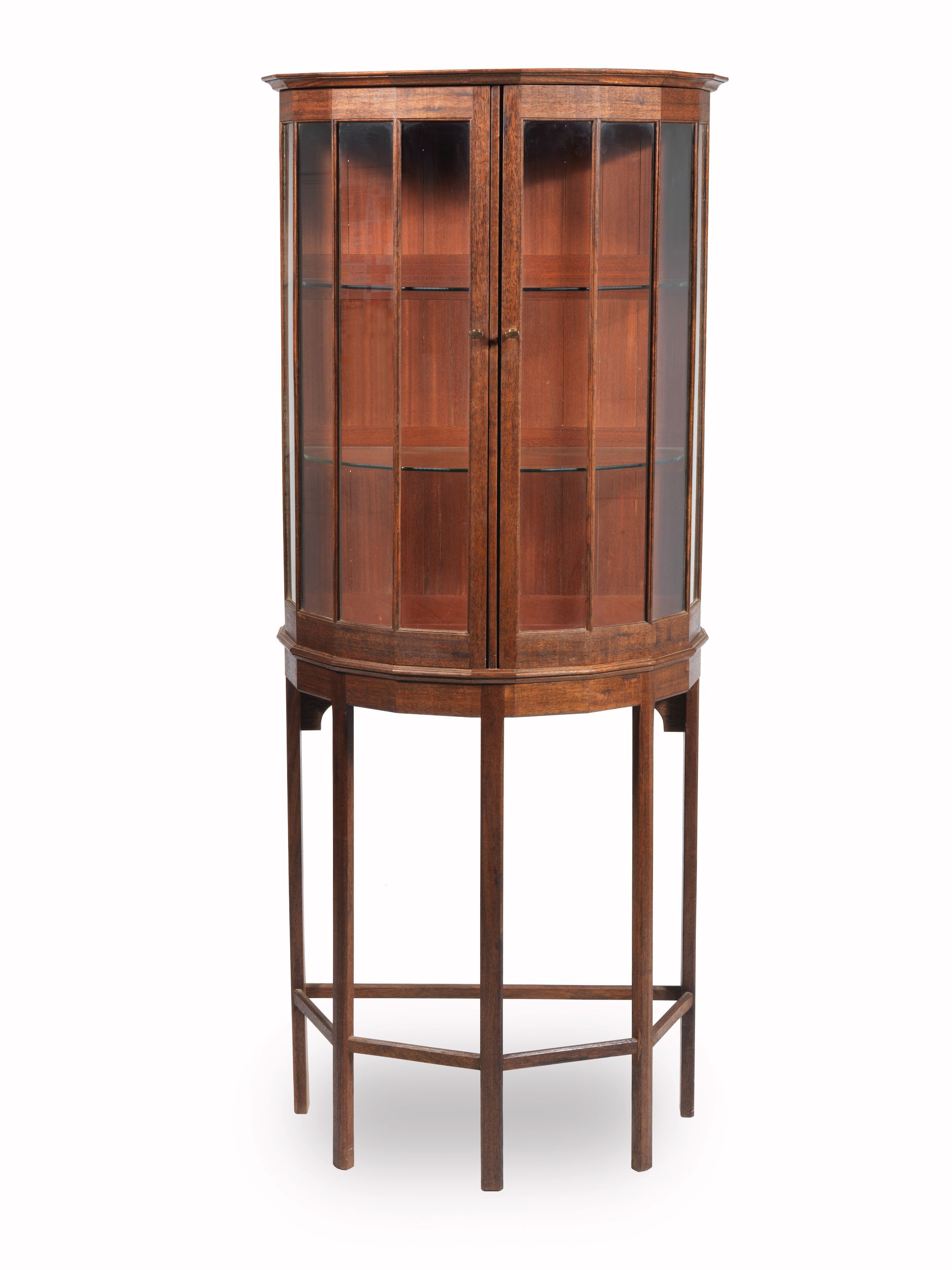 Bonhams : A Hugh Birkett Arts and Crafts Style Bowfront Display Cabinet ...