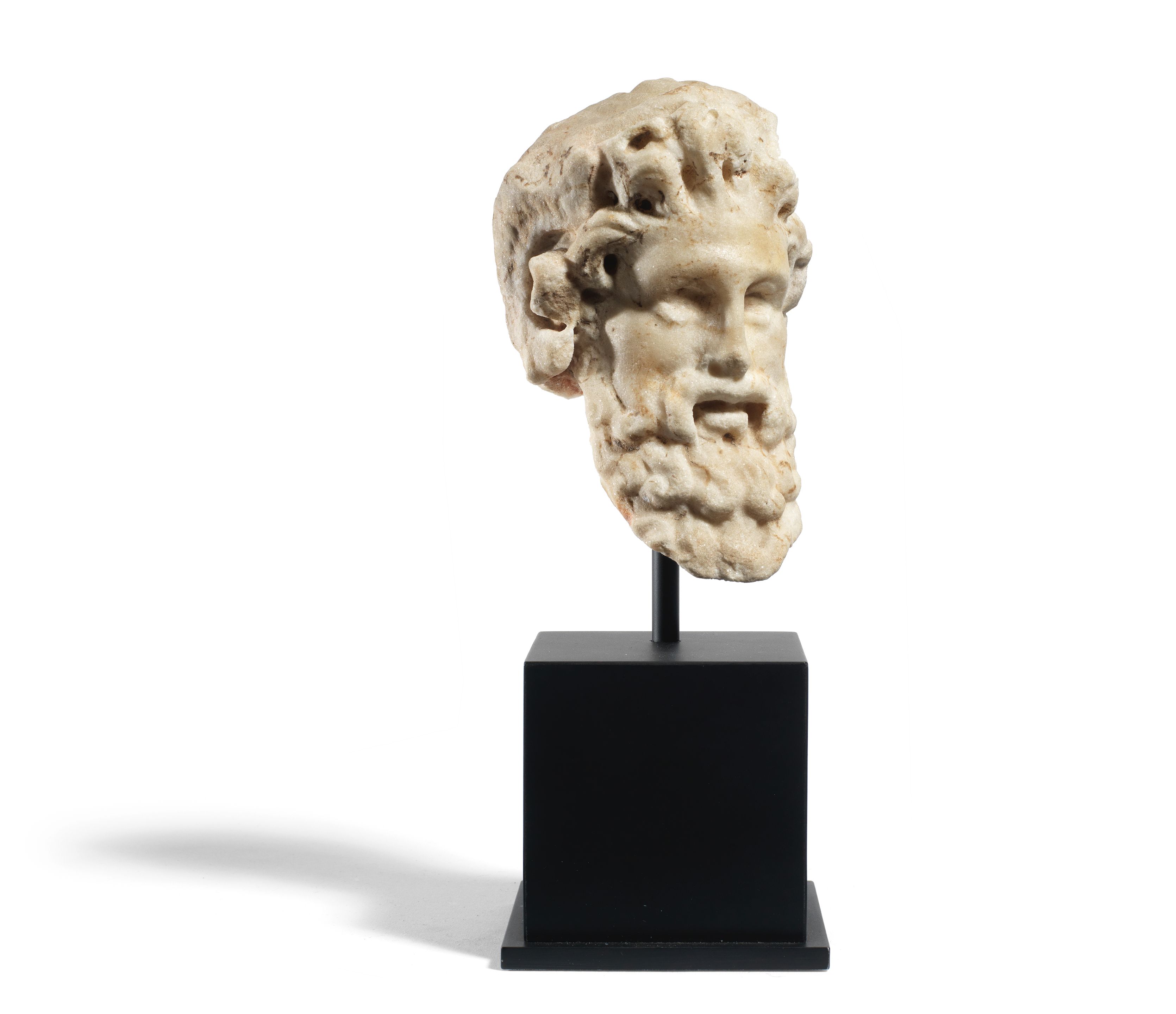 Bonhams : A Roman marble herm head of Zeus Ammon