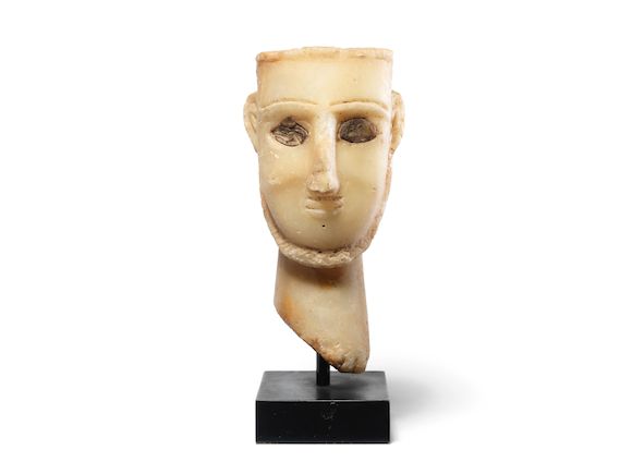 Bonhams : A South Arabian alabaster head of a man