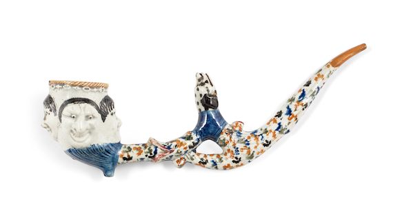 Bonhams : A Prattware pipe and whistle, circa 1800