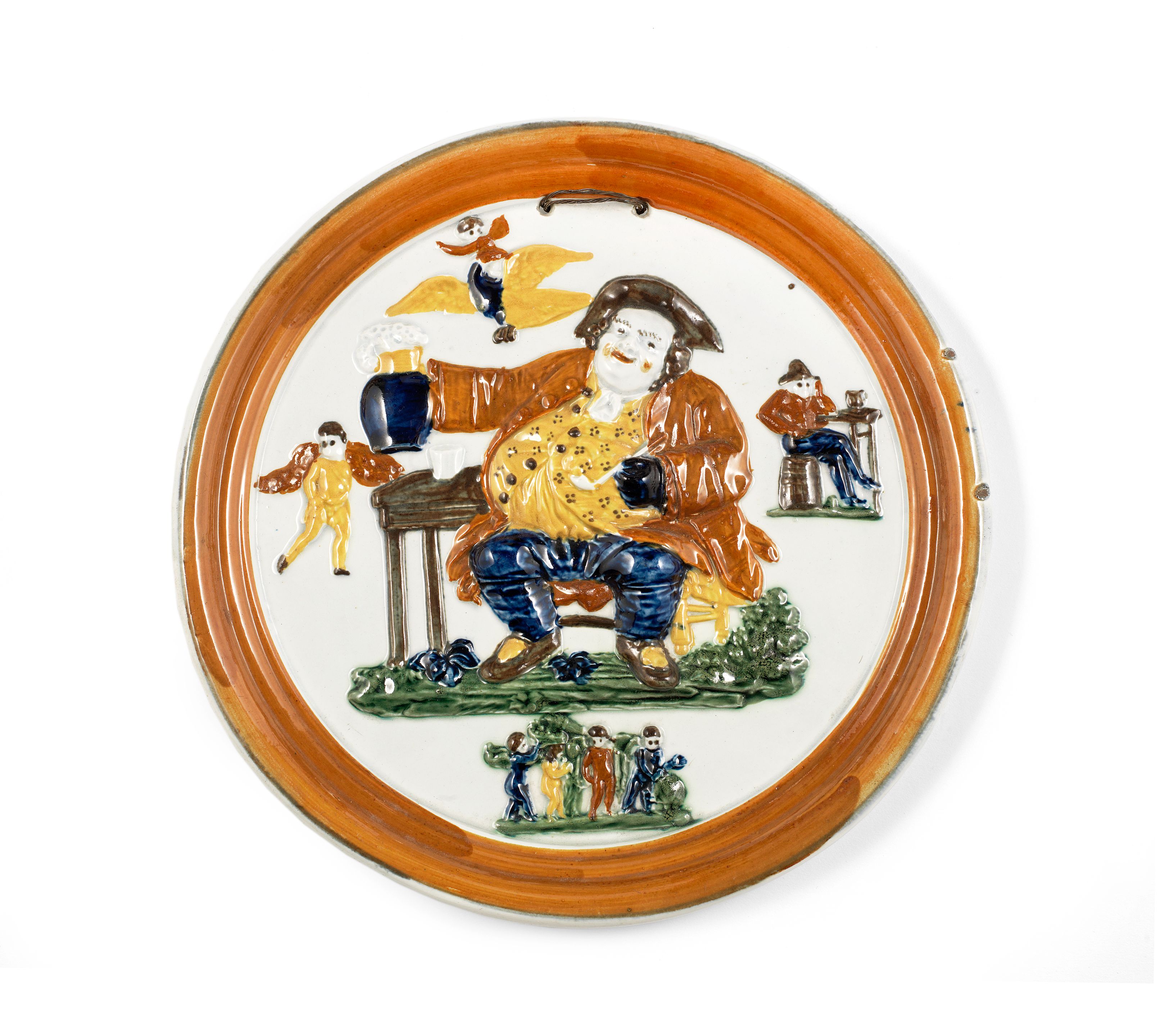 Bonhams : A Prattware plaque of Toby Fillpot, circa 1800