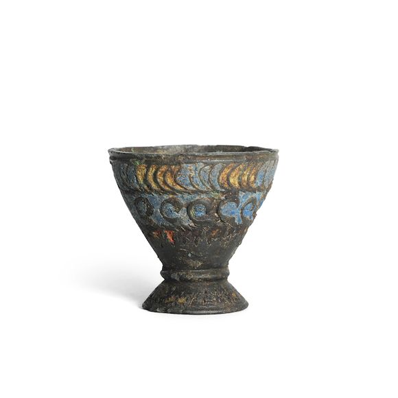Bonhams : A Roman enamel and bronze vessel