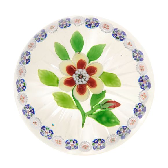 Bonhams : A Baccarat garlanded two-colour primrose paperweight, circa 1850