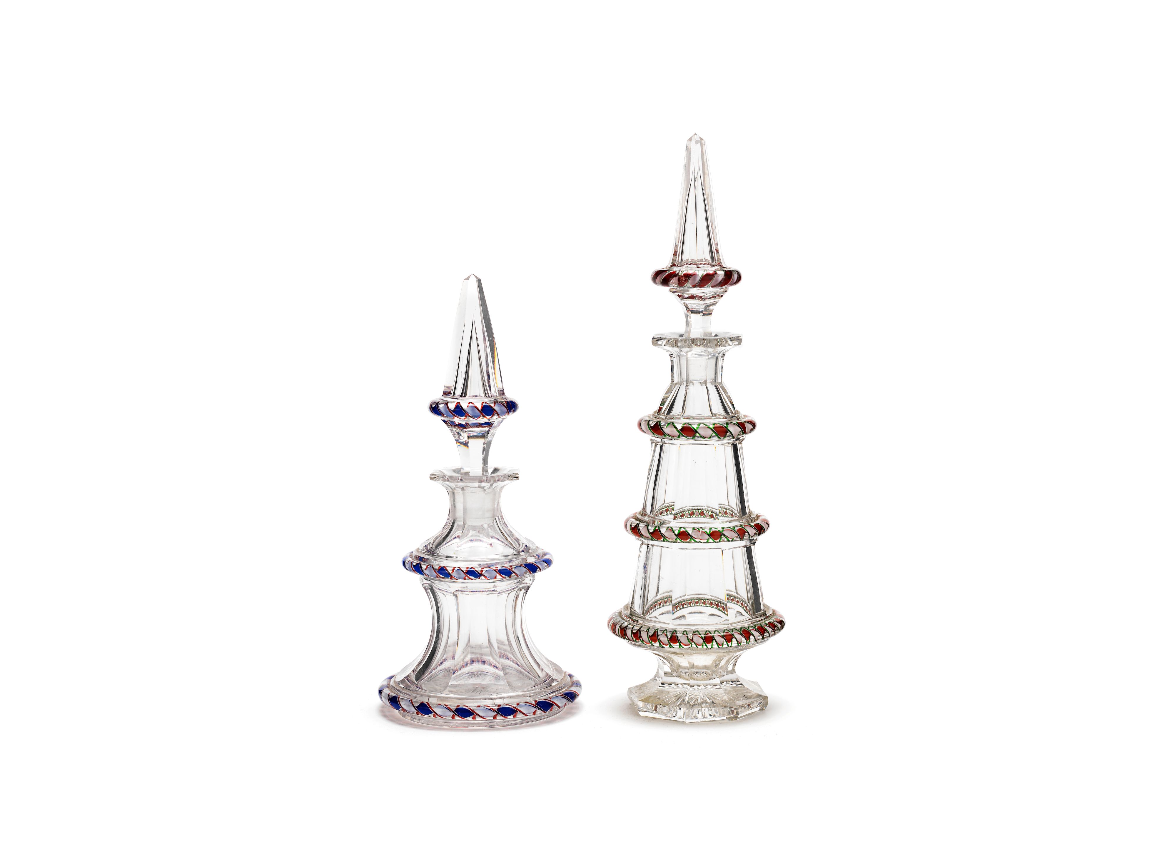 Bonhams : Two rare St. Louis perfume bottles and stoppers, circa 1850-60