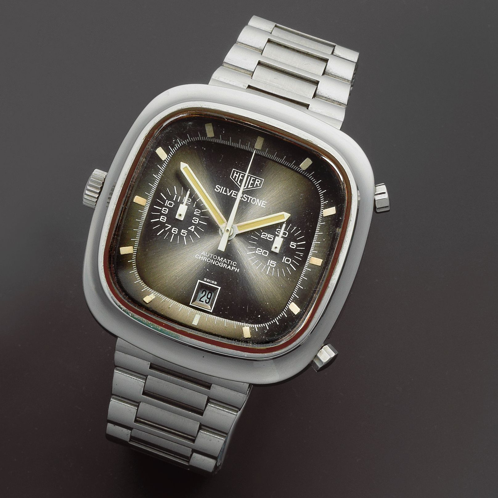 Bonhams : Heuer. A stainless steel automatic calendar chronograph ...