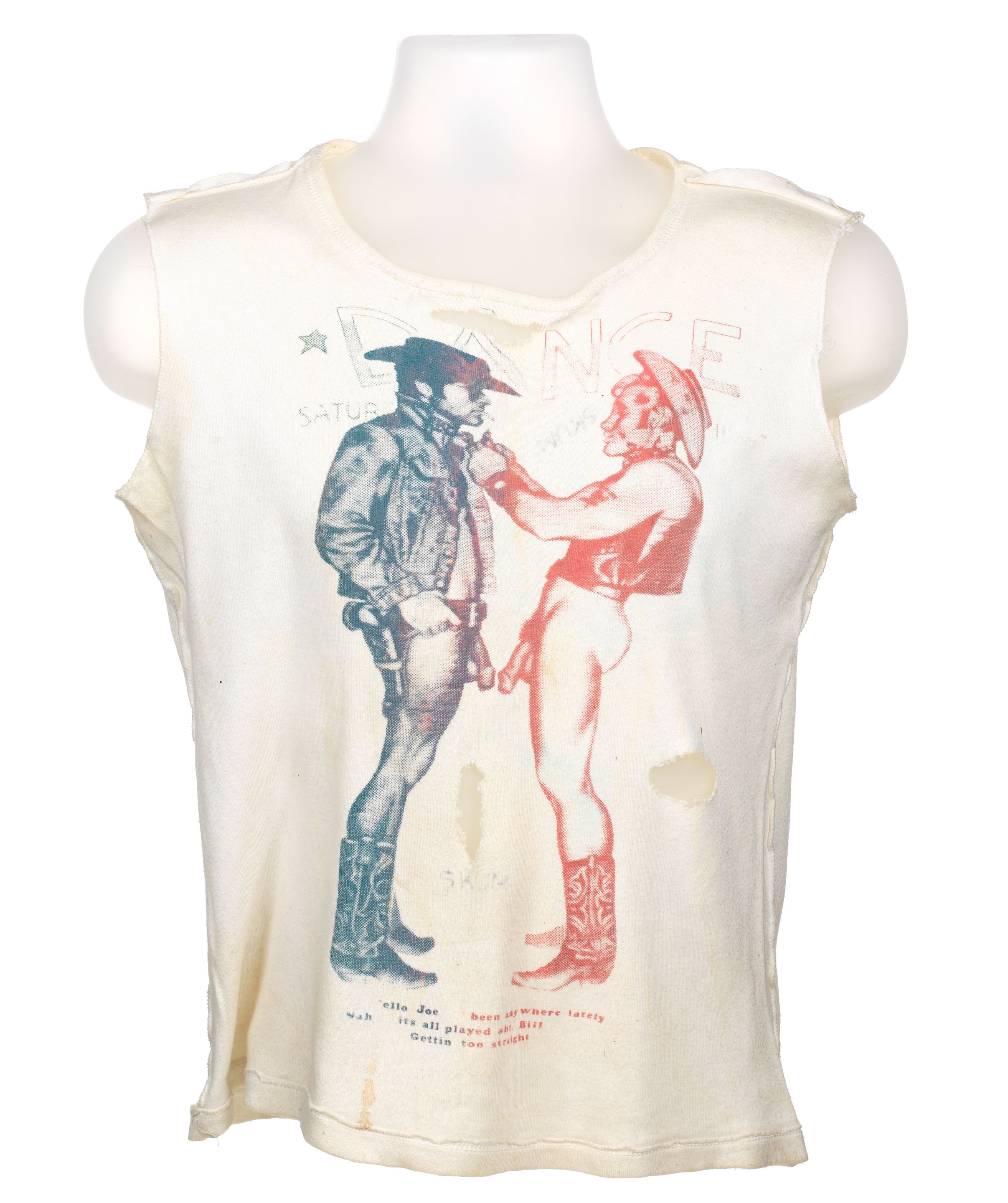 Bonhams : Sex Pistols A 'Two Cowboys' T-shirt worn and customised by Sid Vicious and autographed ...