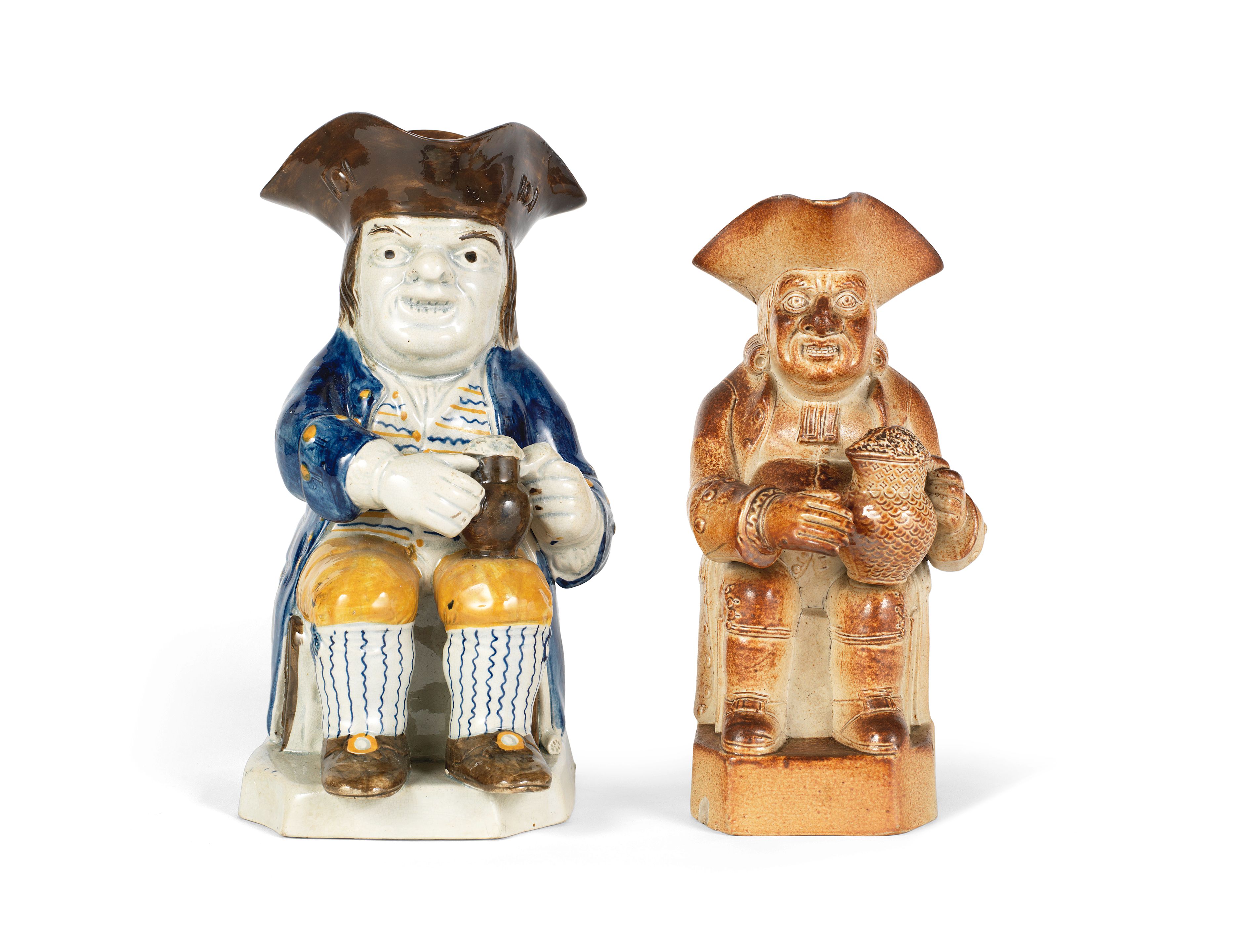 Bonhams : A Prattware Toby jug and a Chesterfield stoneware Toby jug ...