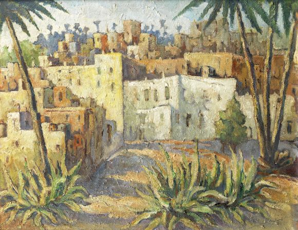 Bonhams : Nazir Khalil (Egypt, 1916-2001) View of Cairo