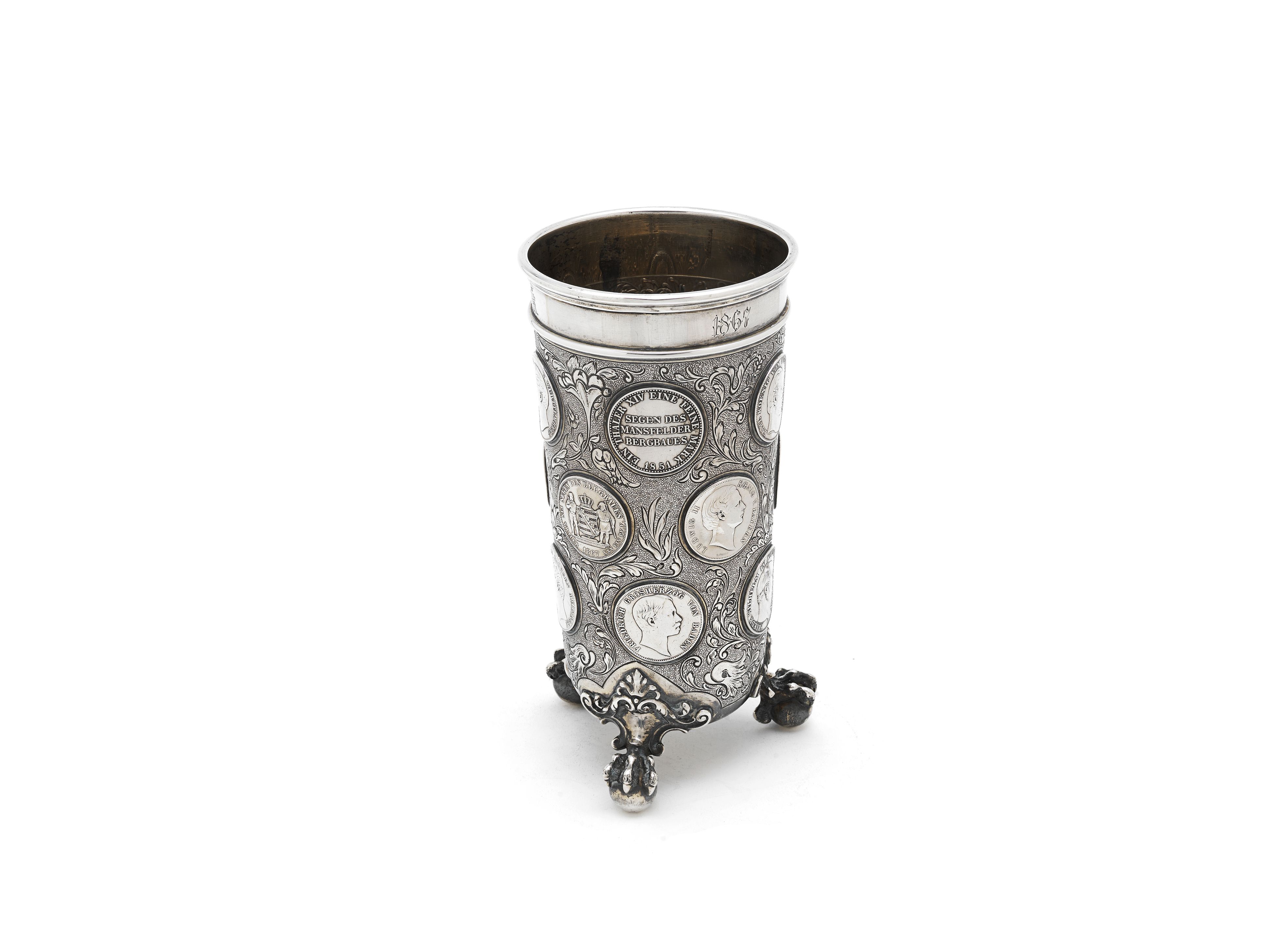 Bonhams : A large German silver coin beaker by Körner and Proll, Berlin ...