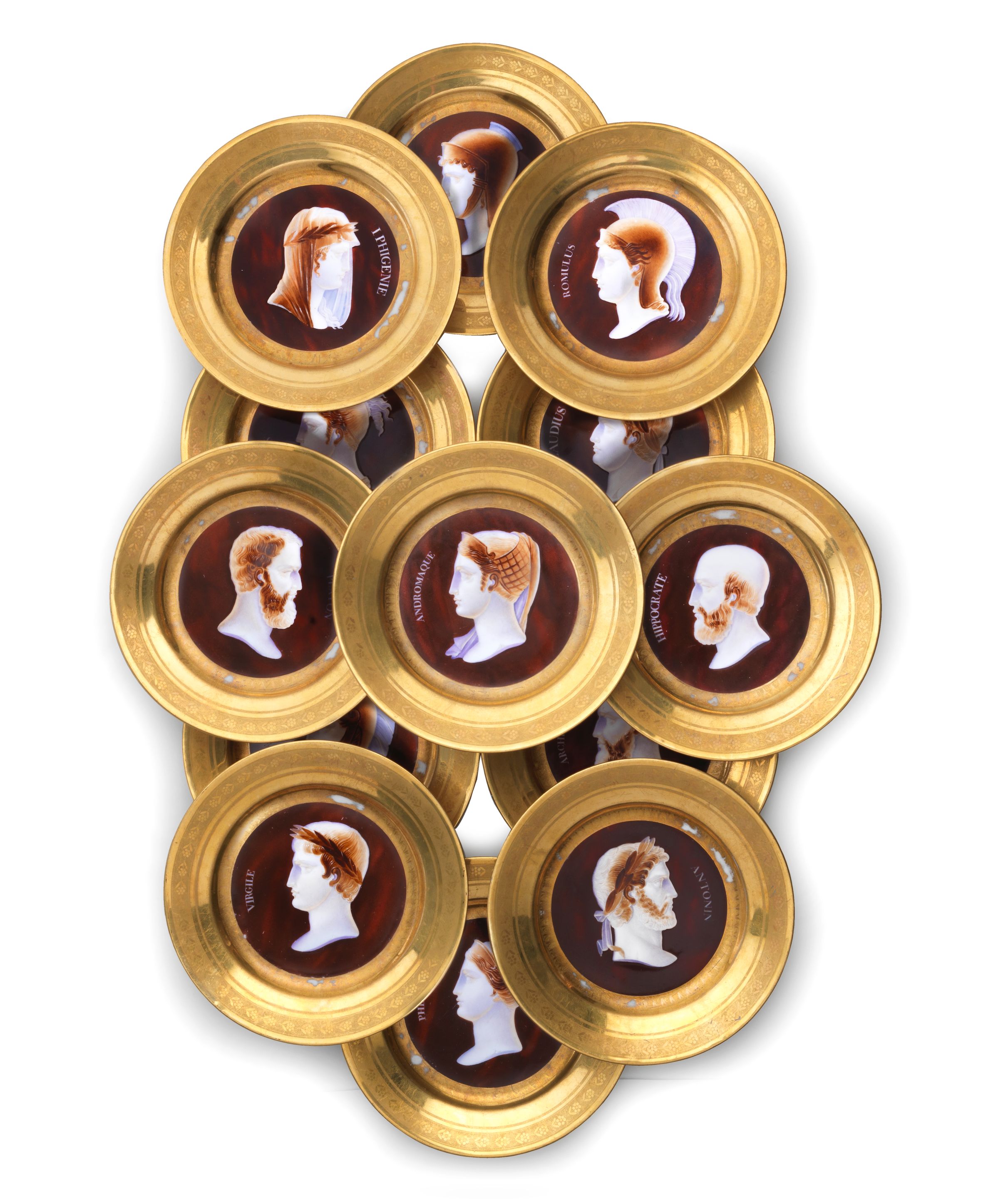 Bonhams : Thirteen Paris, Denuelle, gilt-ground cabinet plates, early ...