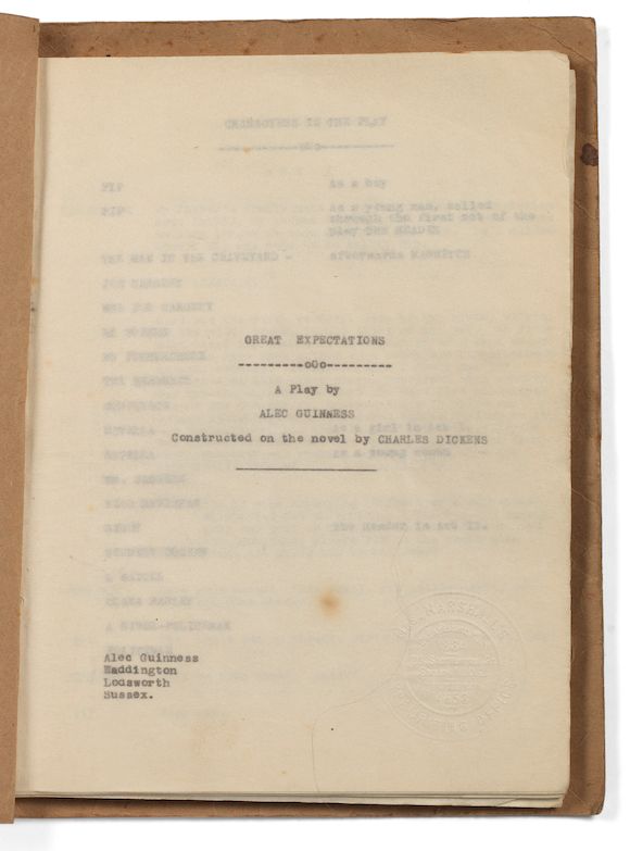 Bonhams : Alec Guinness: An early script for his play Great ...