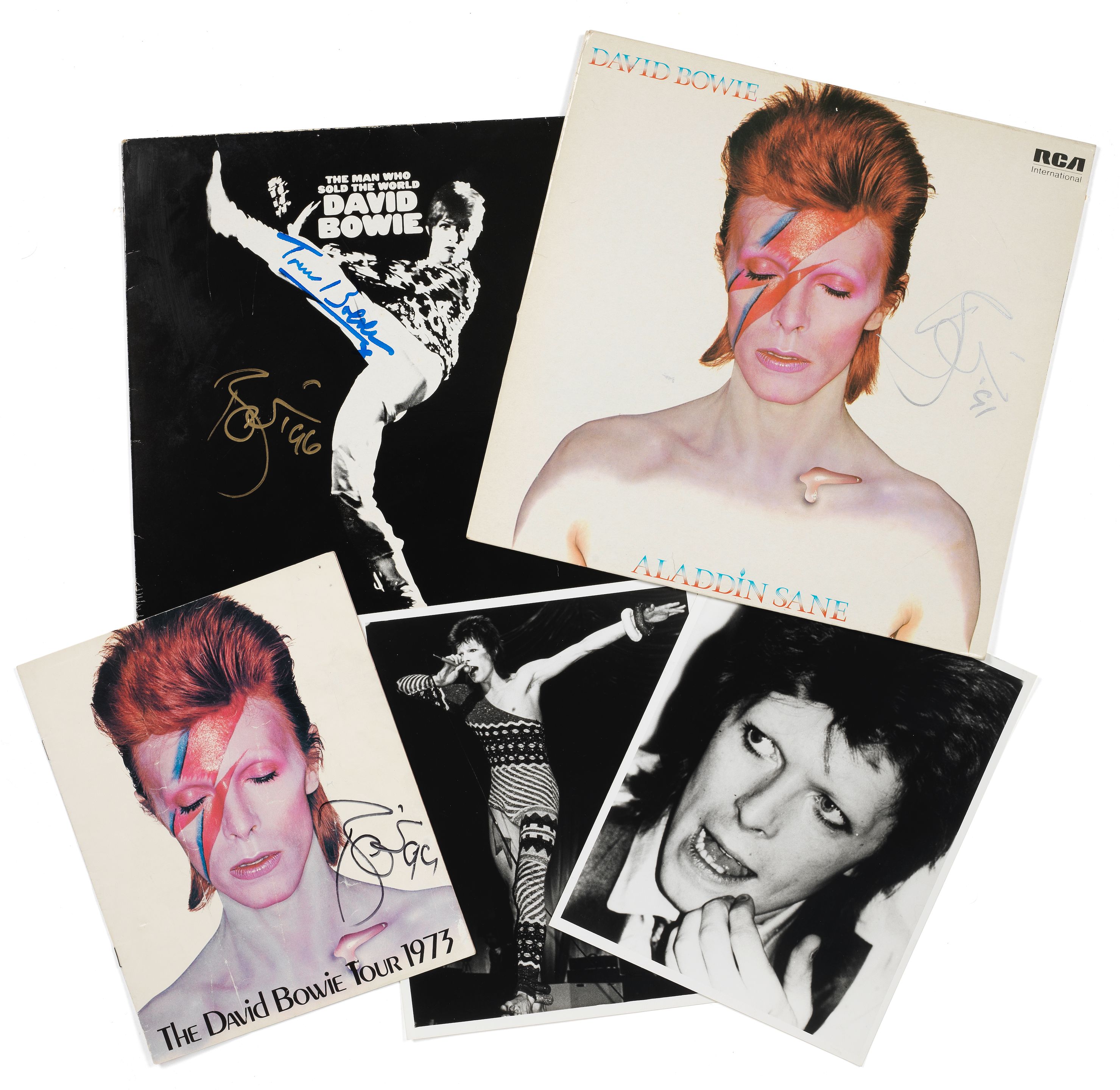 Bonhams : David Bowie Two autographed albums and related items, various ...