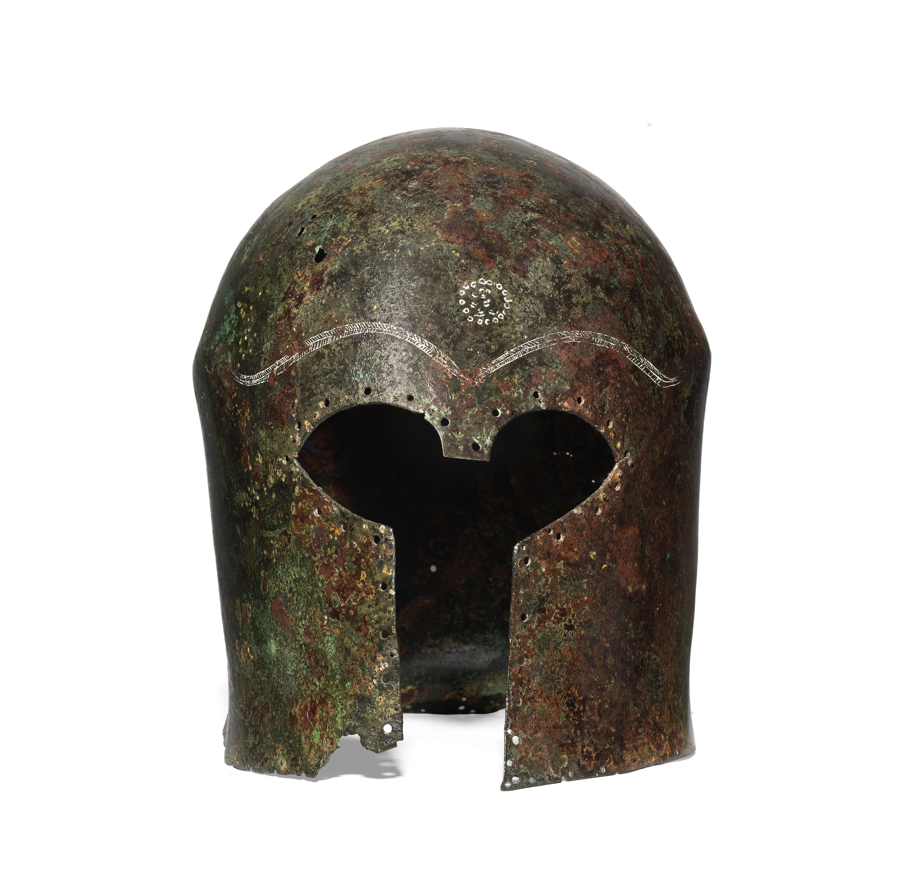 Bonhams : A Greek bronze Corinthian helmet