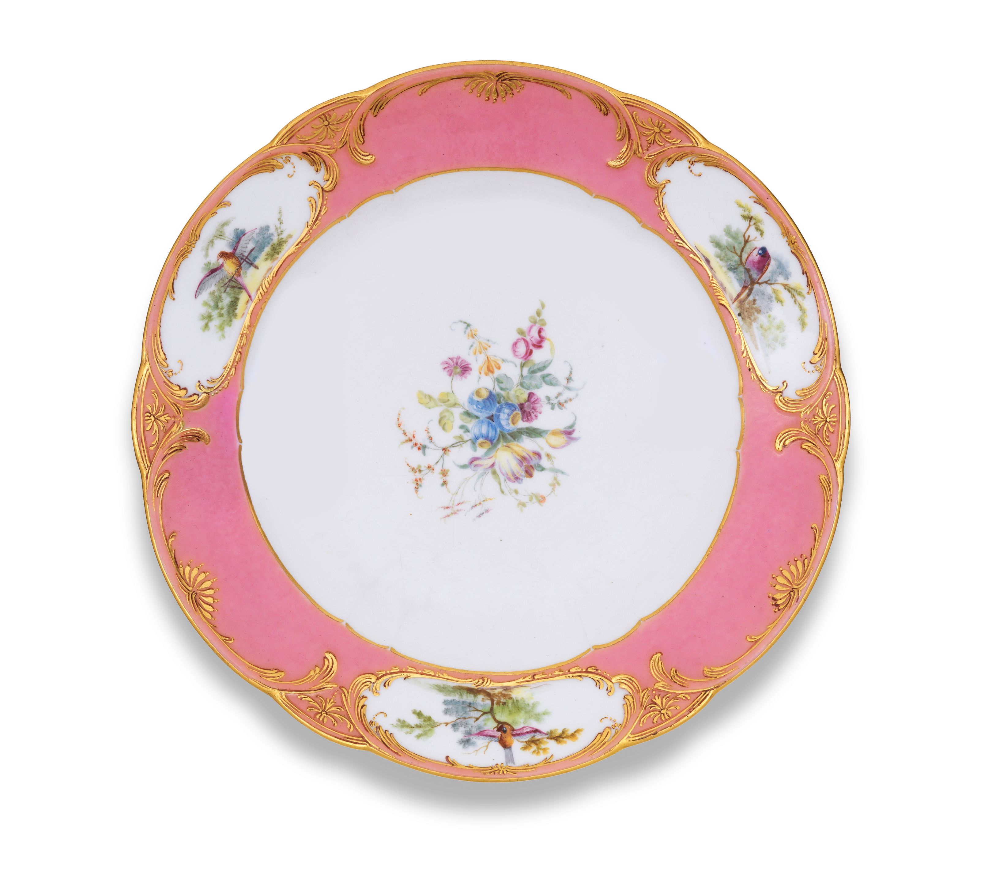Bonhams : A rare Sèvres pink-ground plate from the duc de Richelieu ...