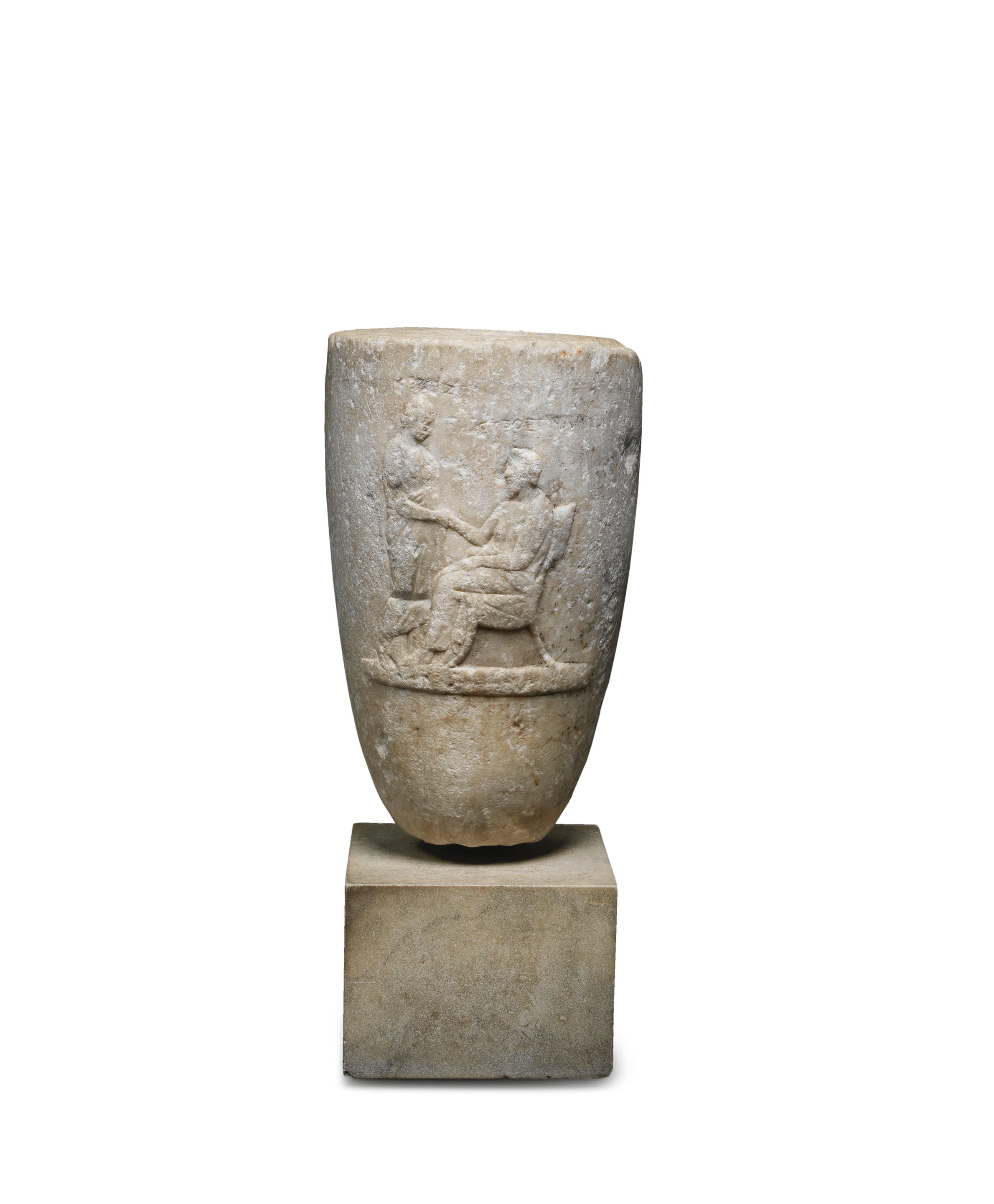 Bonhams : A Greek marble funerary lekythos